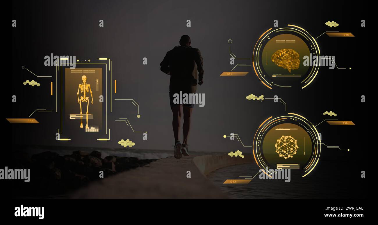 Image of human body and scientific data processing over african ...