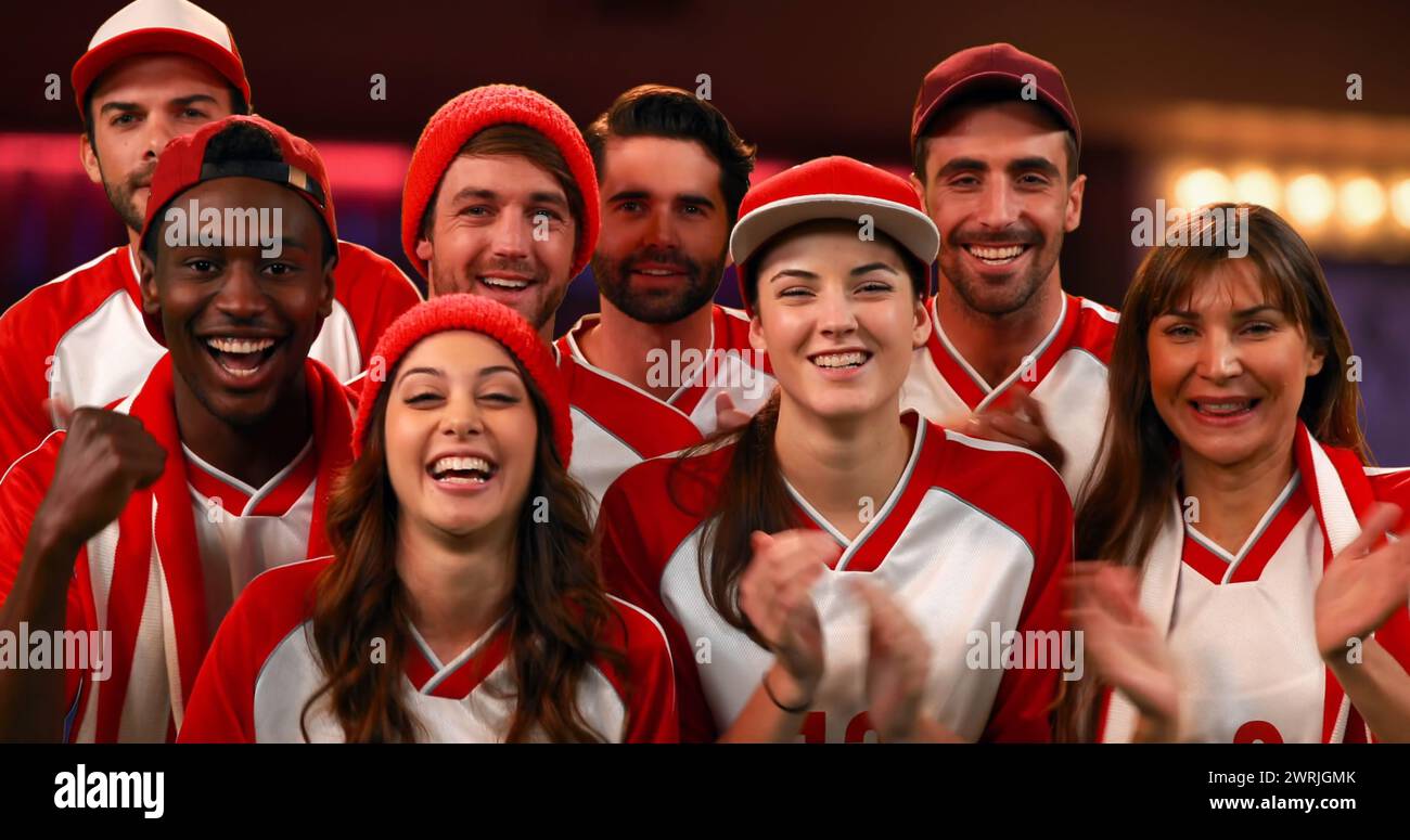 Front view group fans wearing hi-res stock photography and images - Alamy