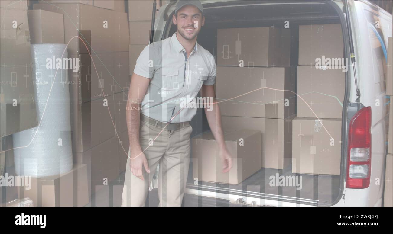Running delivery man boxes hi-res stock photography and images - Alamy
