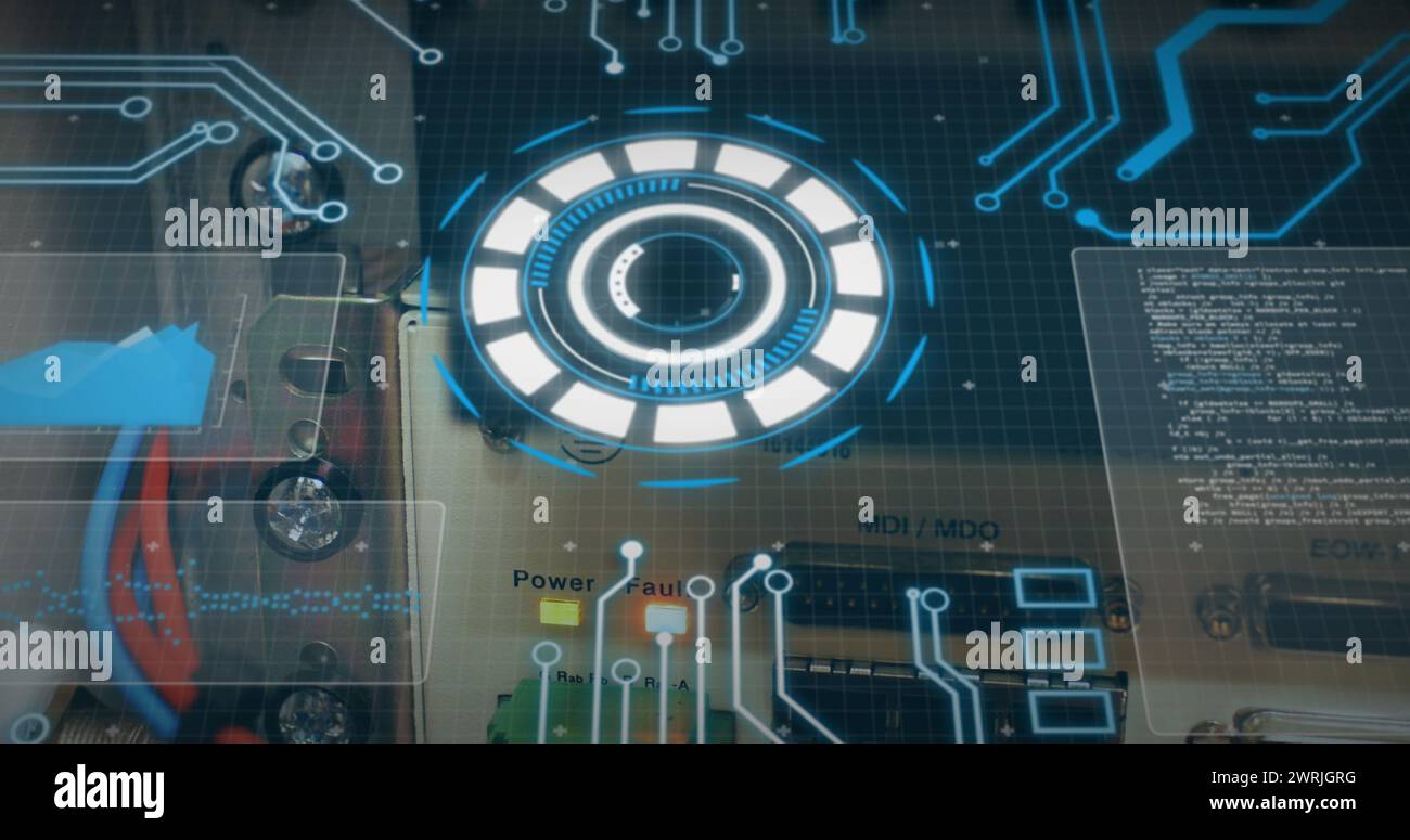 Image Of Scope Scanning And Data Processing Over Cables In Computer