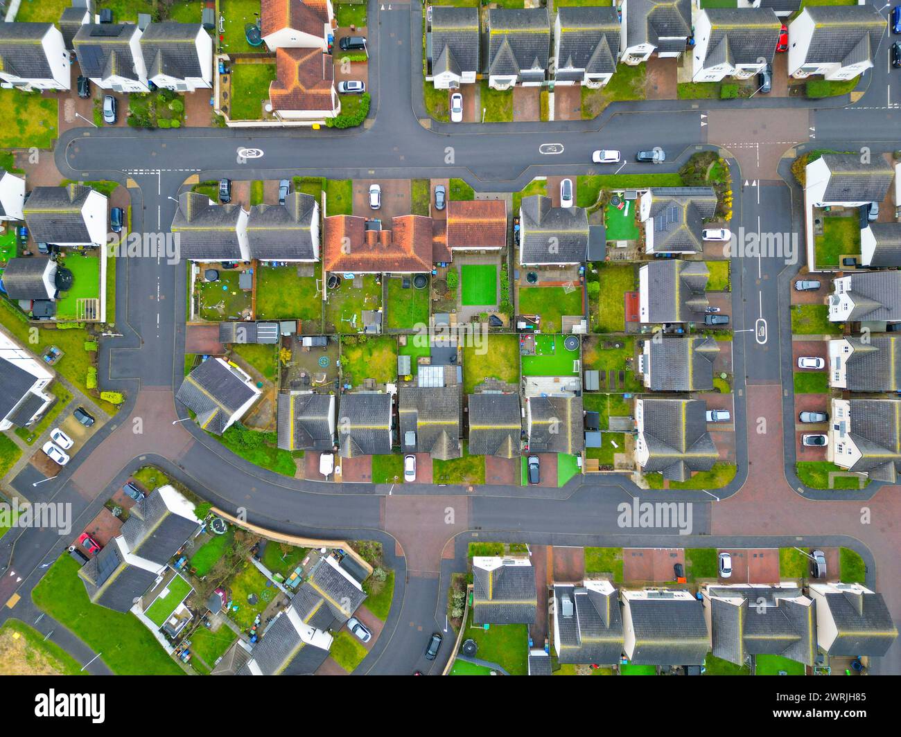 New build houses in new housing estate in Winchburgh, West Lothian ...