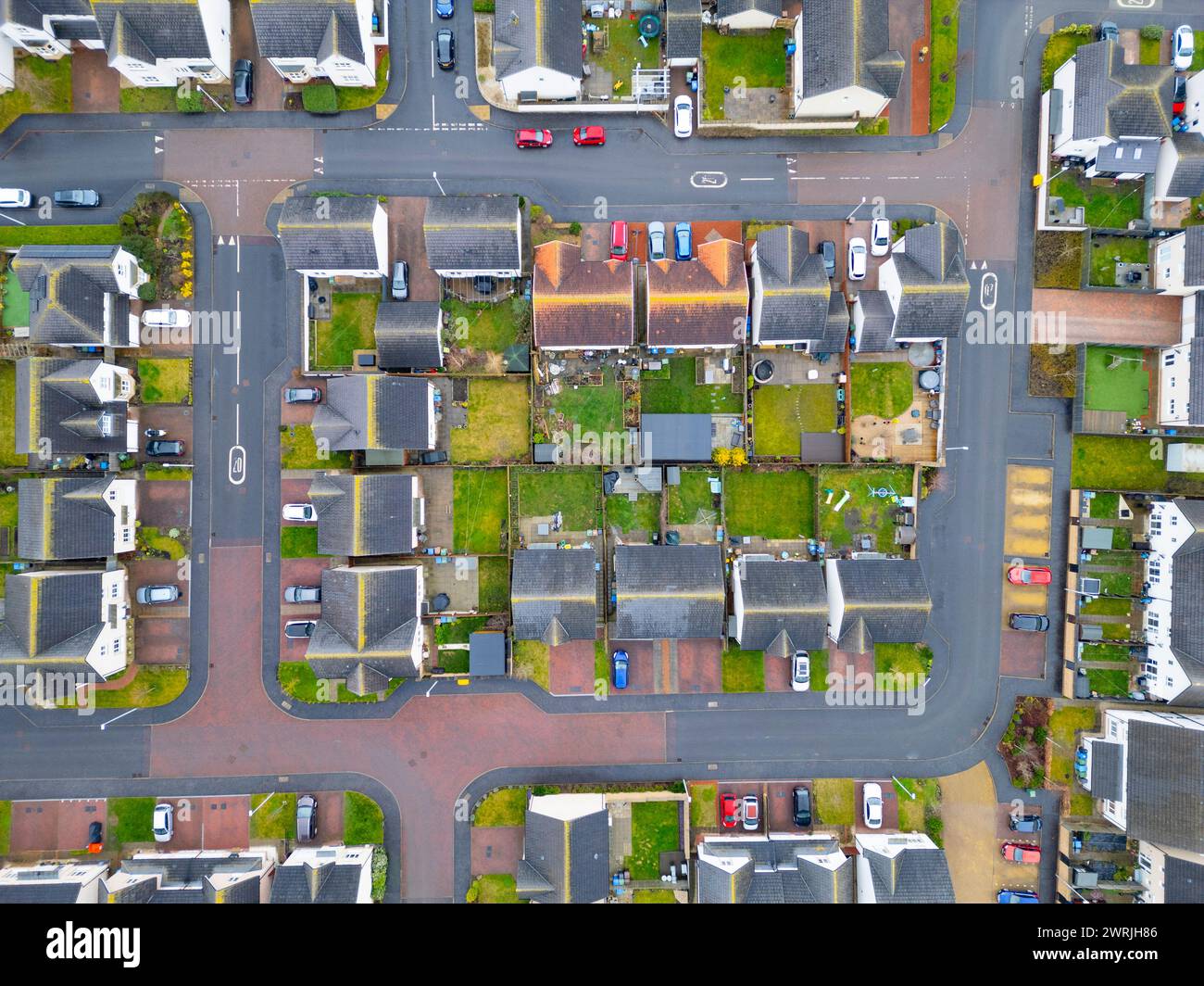 New build houses in new housing estate in Winchburgh, West Lothian ...