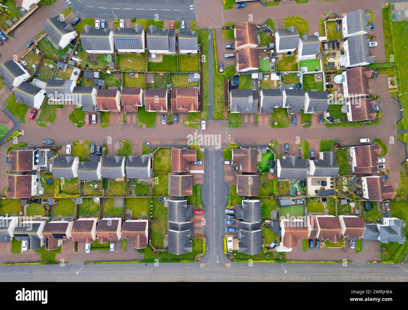 New build houses in new housing estate in Winchburgh, West Lothian ...