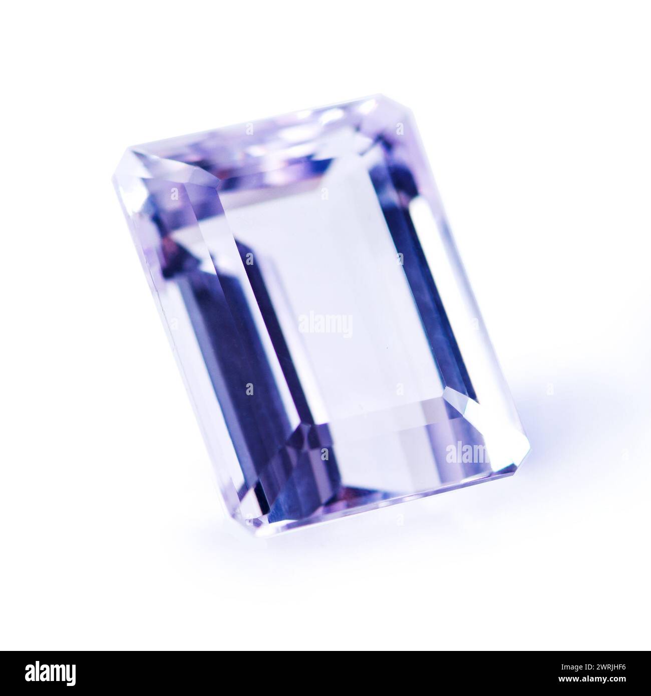 Violet, gemstone or jewelry on a white background for luxury, expensive ...