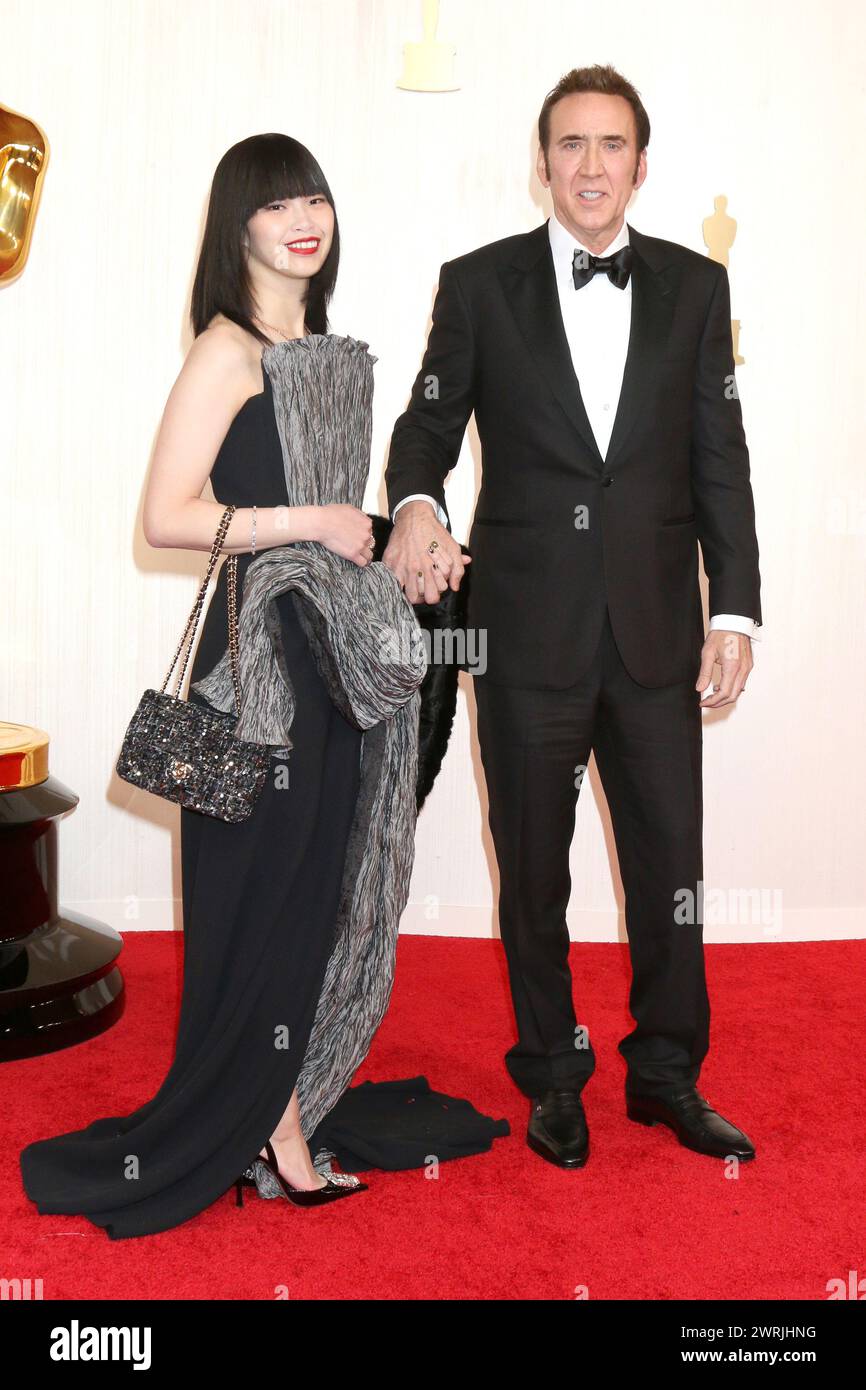 LOS ANGELES - MAR 10: Riko Shibata, Nicolas Cage at the 96th Academy ...