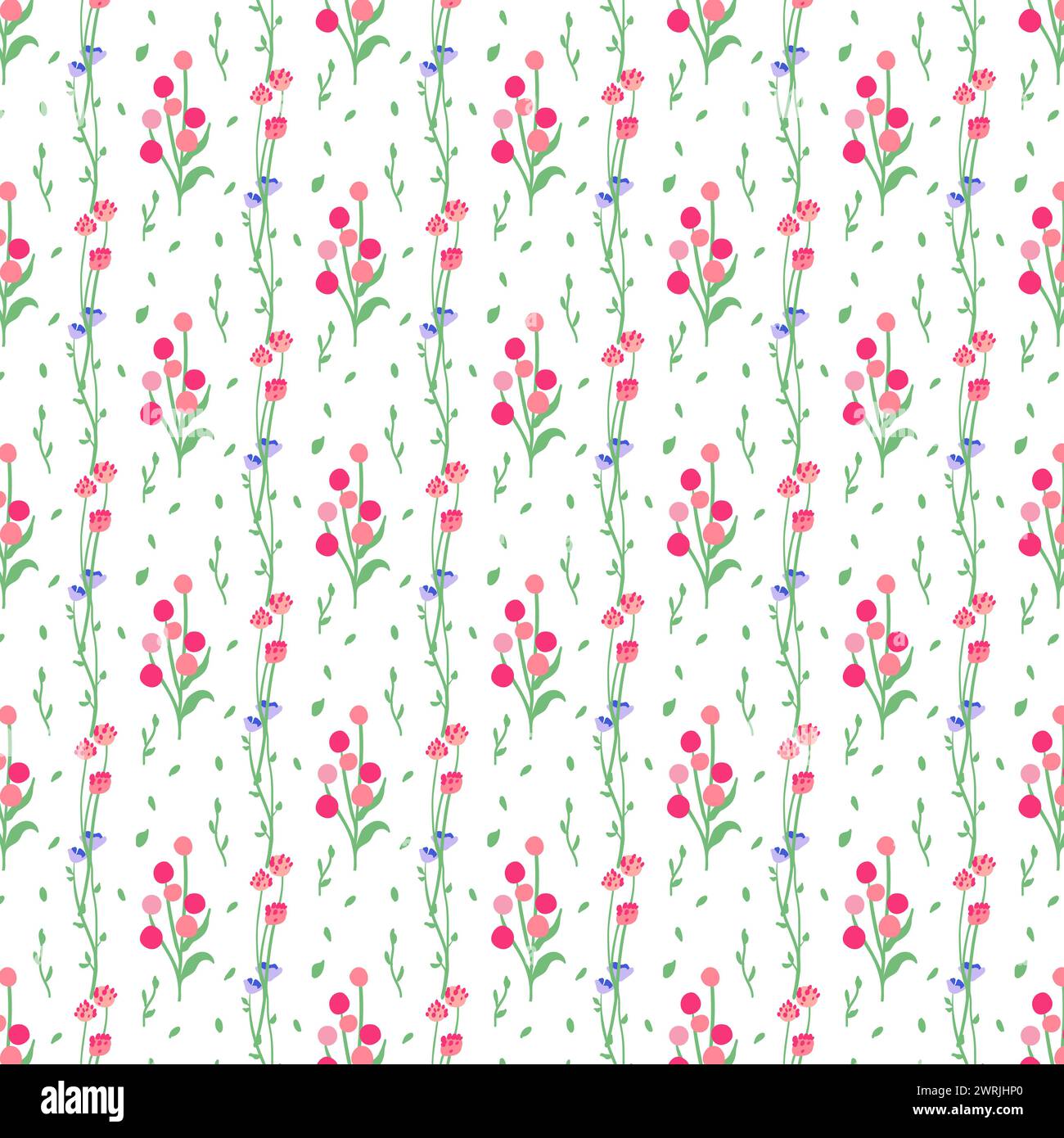 Spring flower branches, exquisite seamless pattern design. Repeating ...