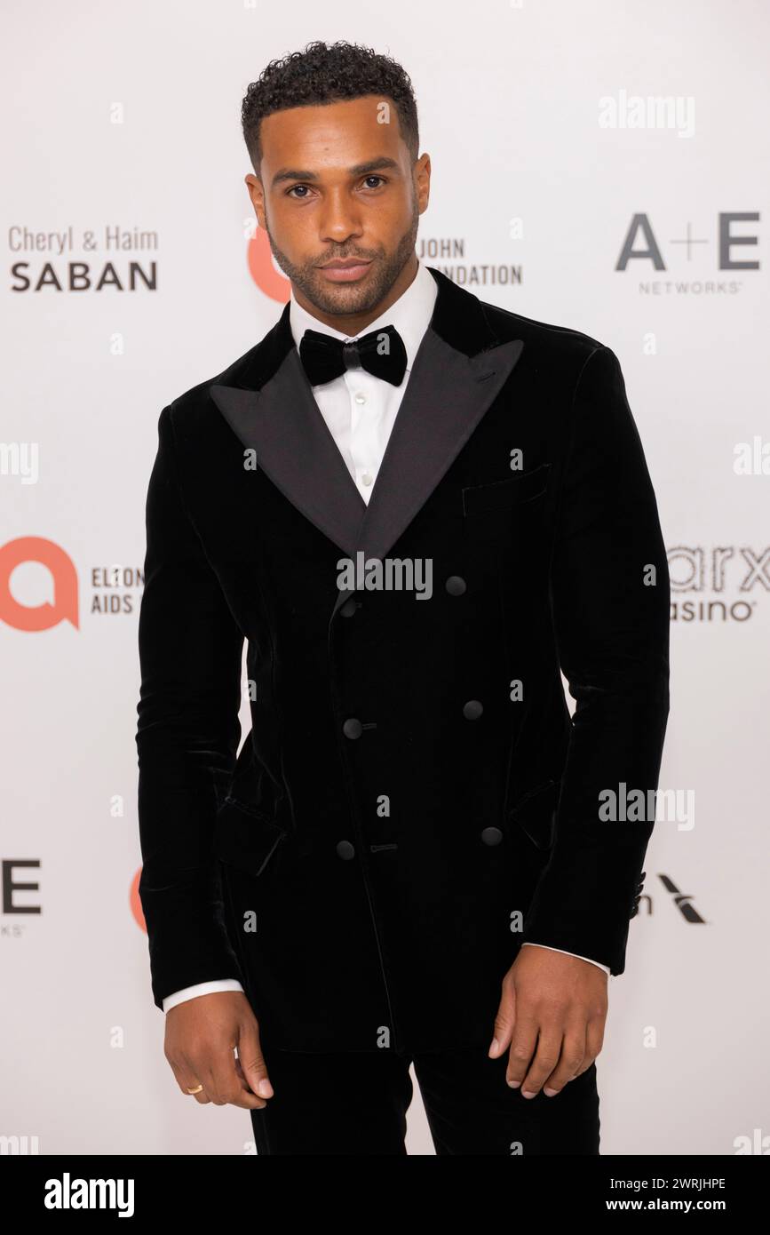 Lucien Laviscount arrives at the 32nd Annual Elton John AIDS Foundation ...