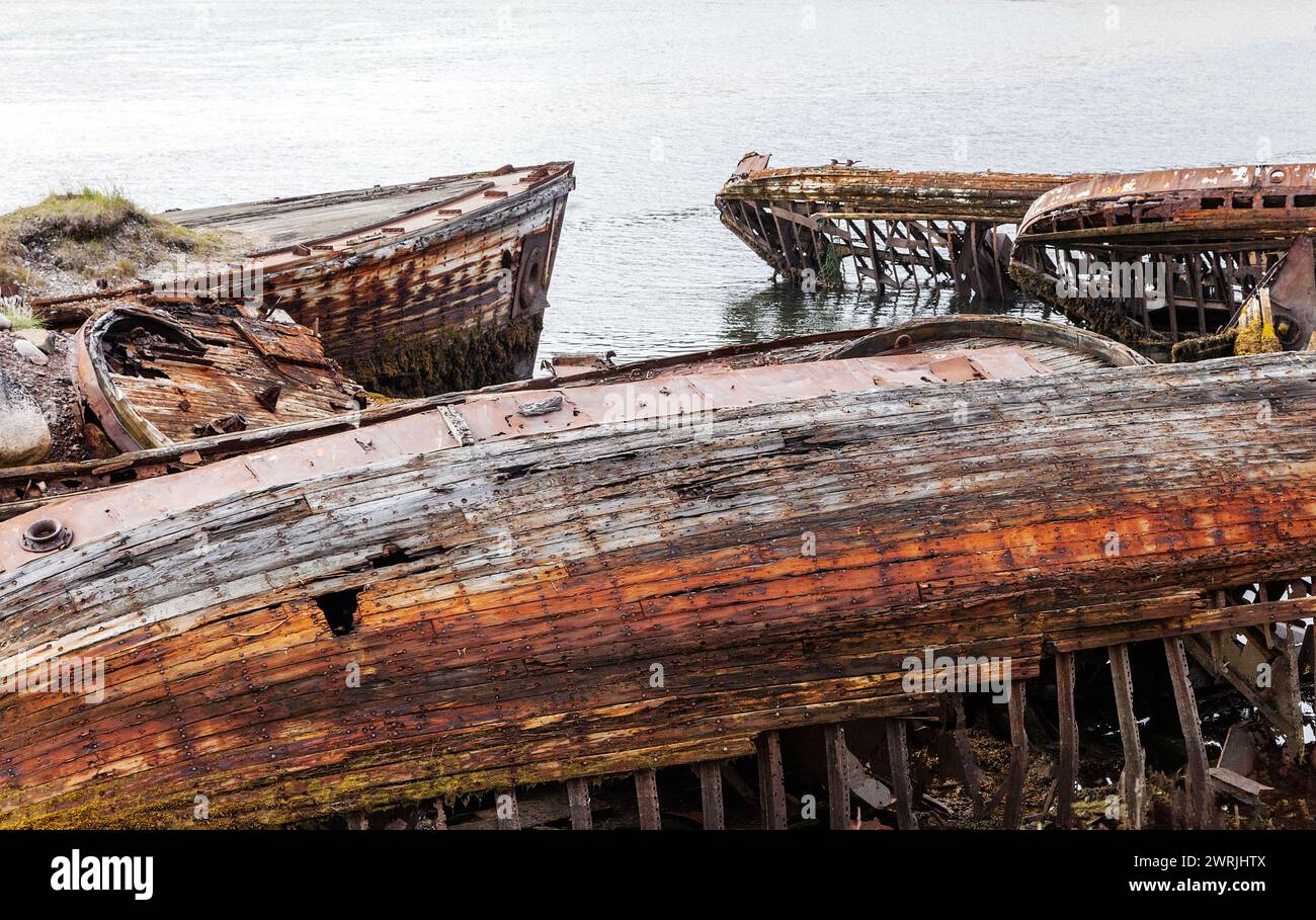 Cemetery of ships in Teriberka, the Murmansk region Stock Photo - Alamy