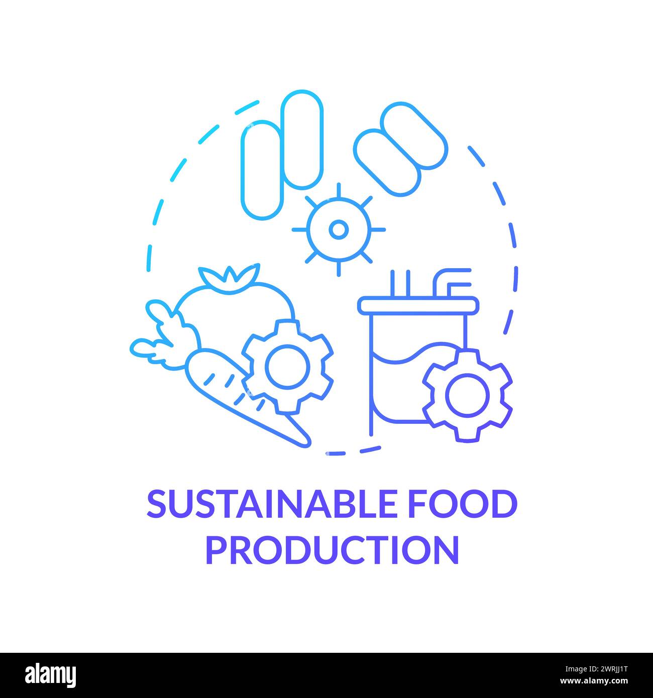 Sustainable food production blue gradient concept icon Stock Vector ...