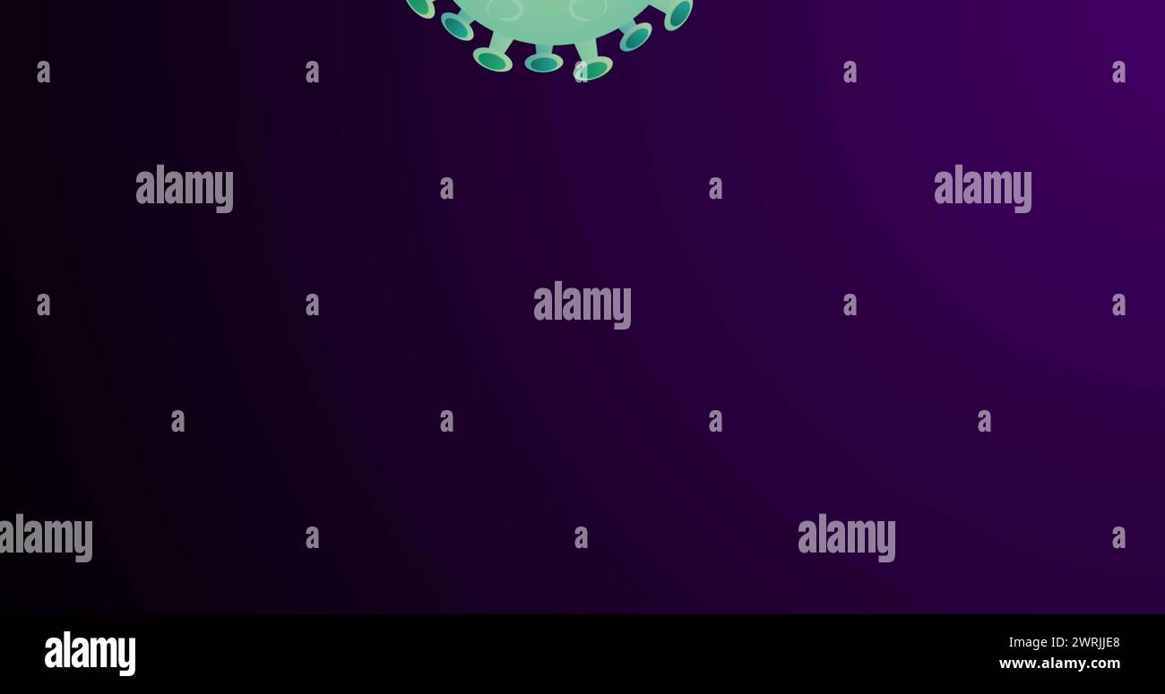 Image of green viruses over pink cells on violet background Stock Photo ...
