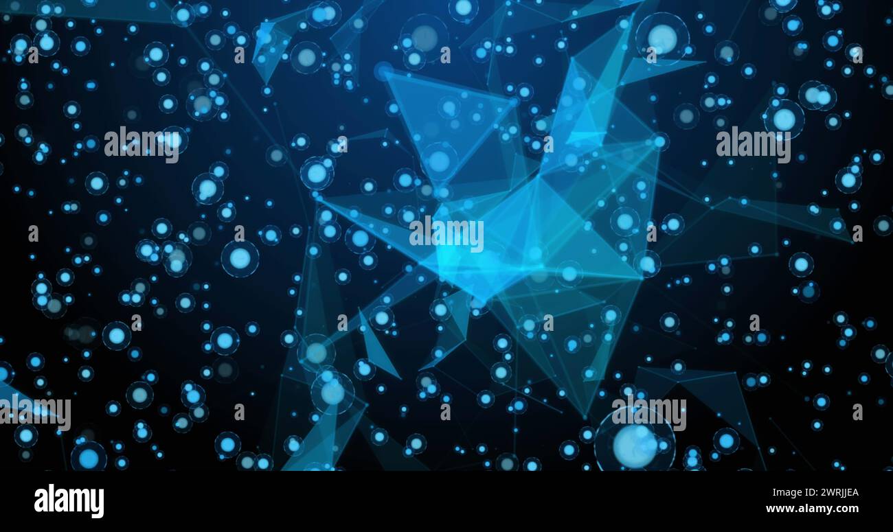 Image of shapes over dots on black background Stock Photo - Alamy