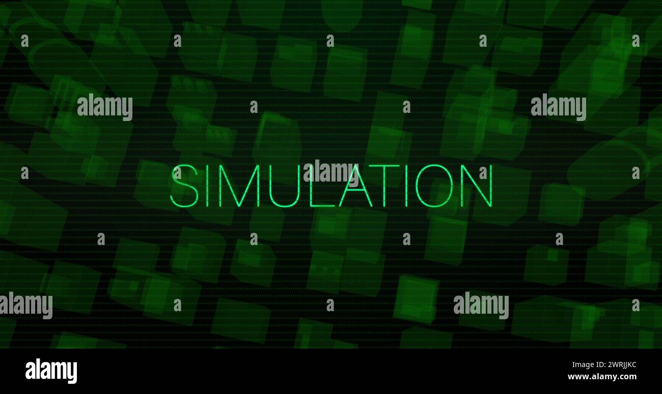 Image of simulation text over city Stock Photo - Alamy