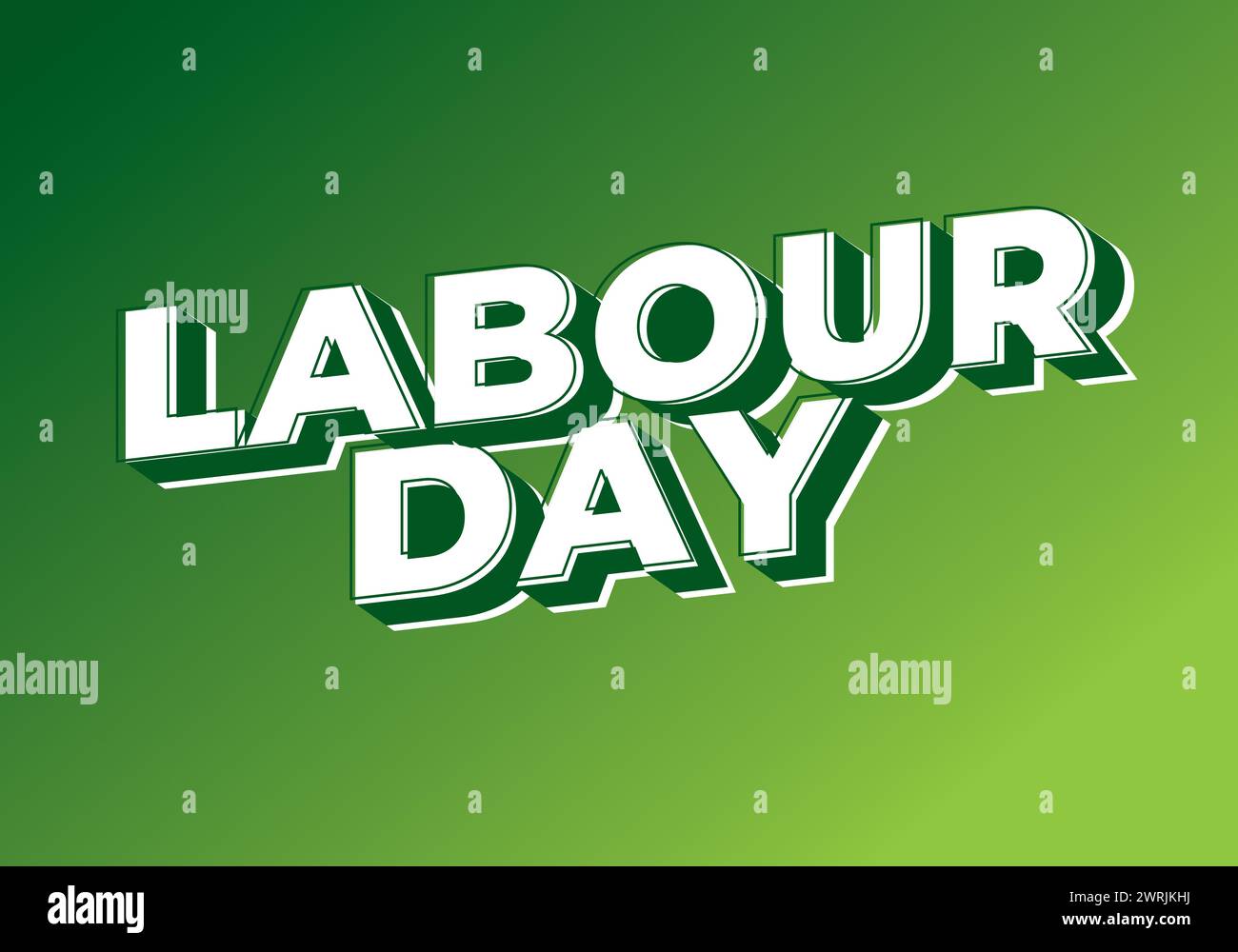 Labour day. Text effect design in white green color with eye catching ...