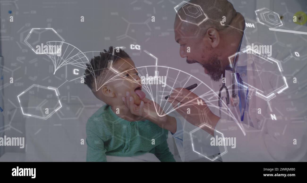 Doctor examining child dna strand hi-res stock photography and images ...