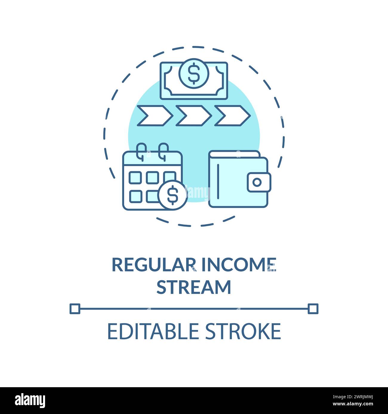 Regular income stream soft blue concept icon Stock Vector Image & Art ...