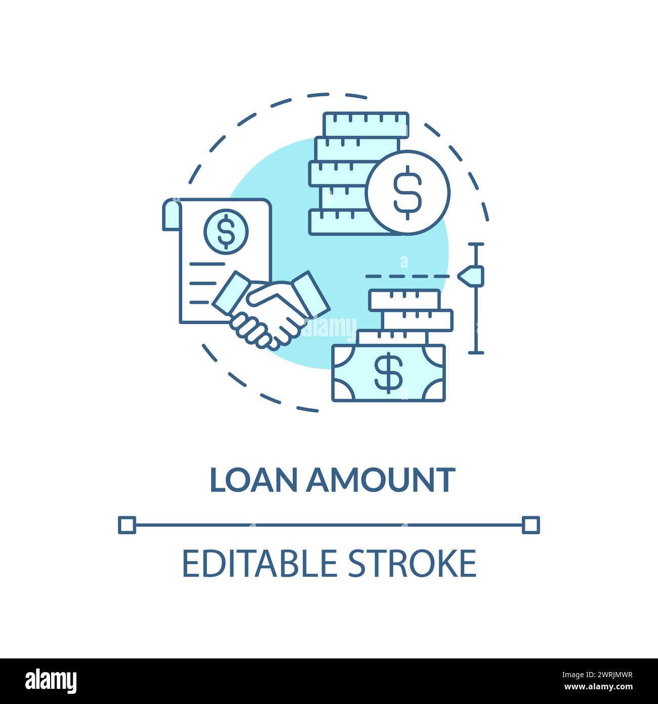 Loan amount soft blue concept icon Stock Vector Image & Art - Alamy