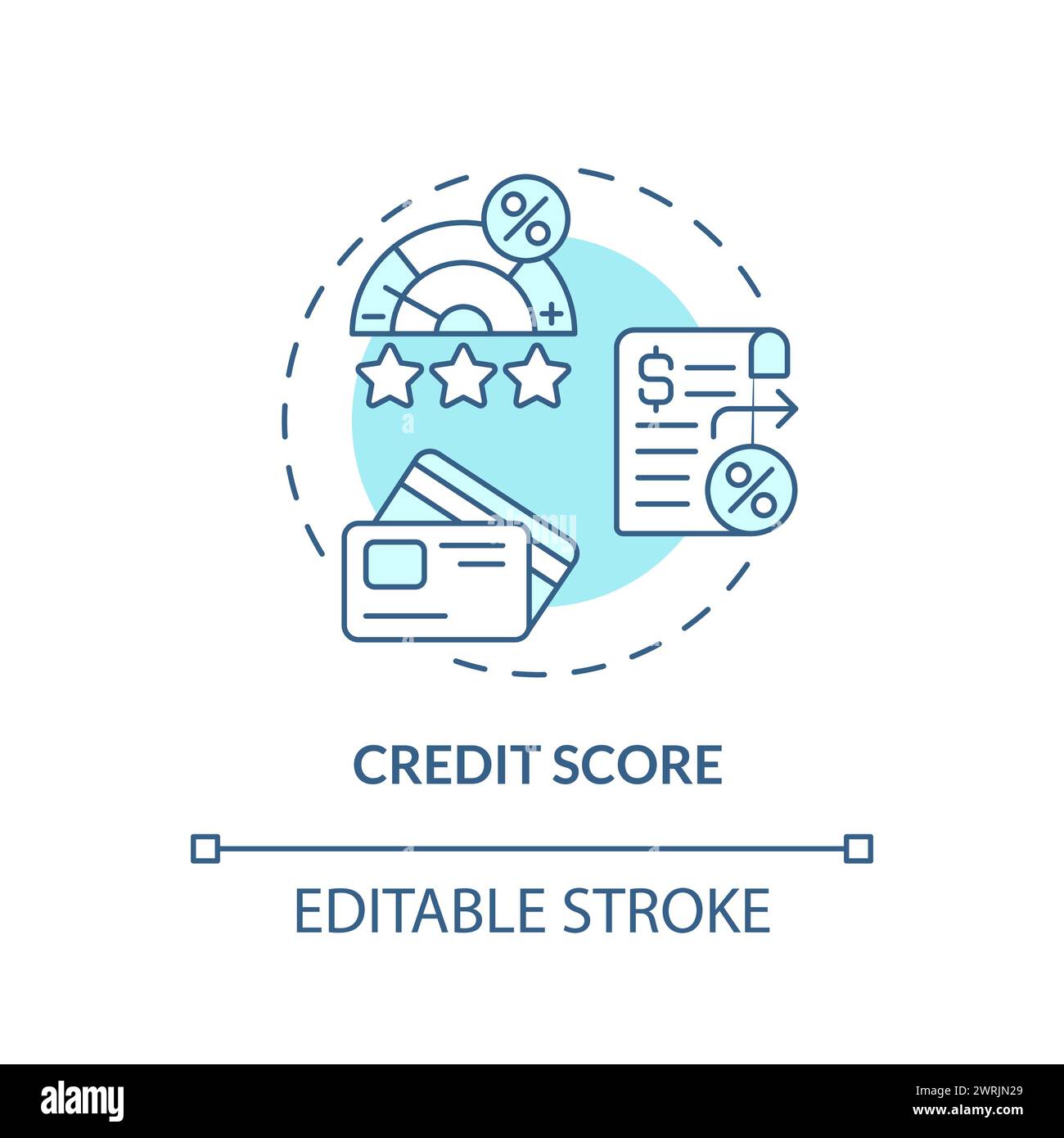 Credit score soft blue concept icon Stock Vector Image & Art - Alamy