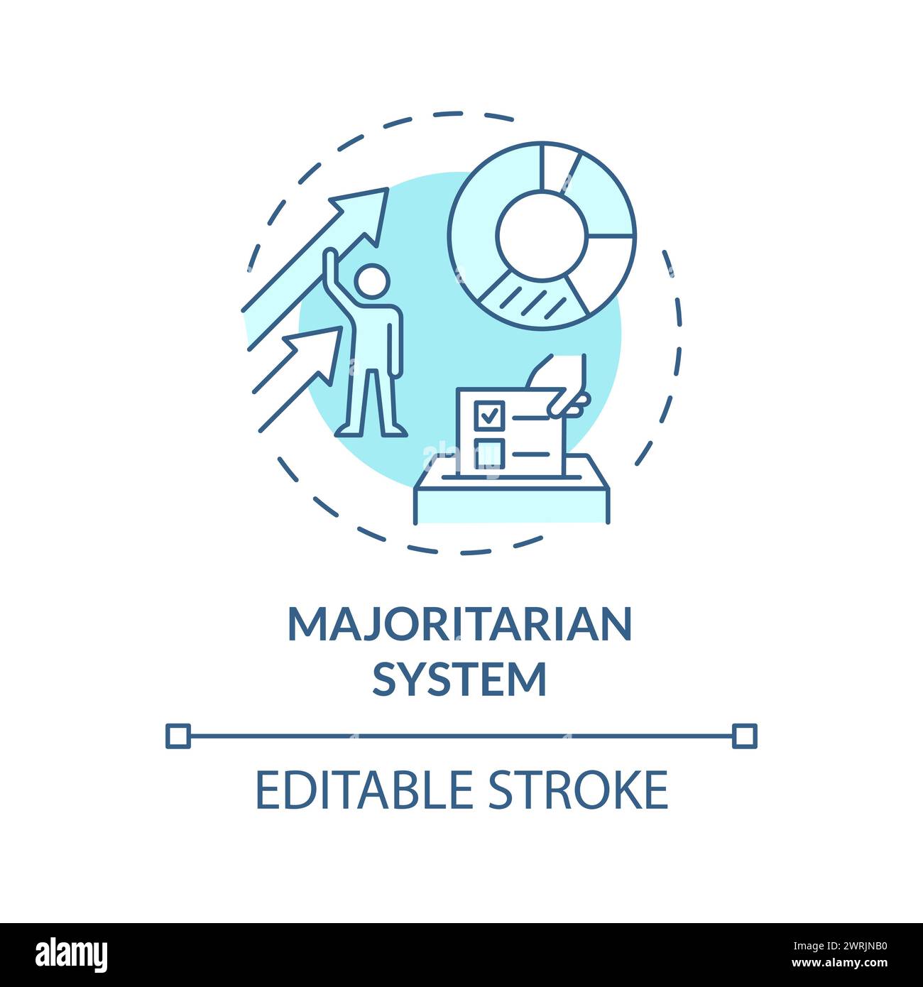 Majoritarian system soft blue concept icon Stock Vector Image & Art - Alamy