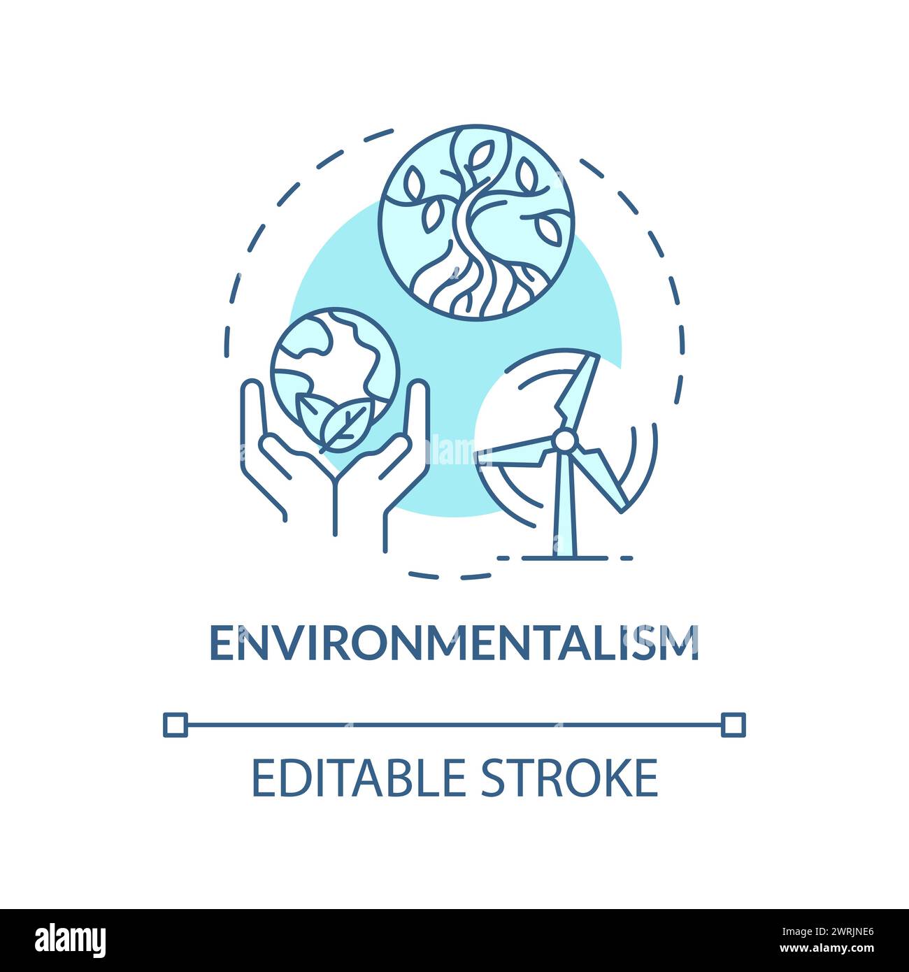Environmentalism political movement soft blue concept icon Stock Vector ...
