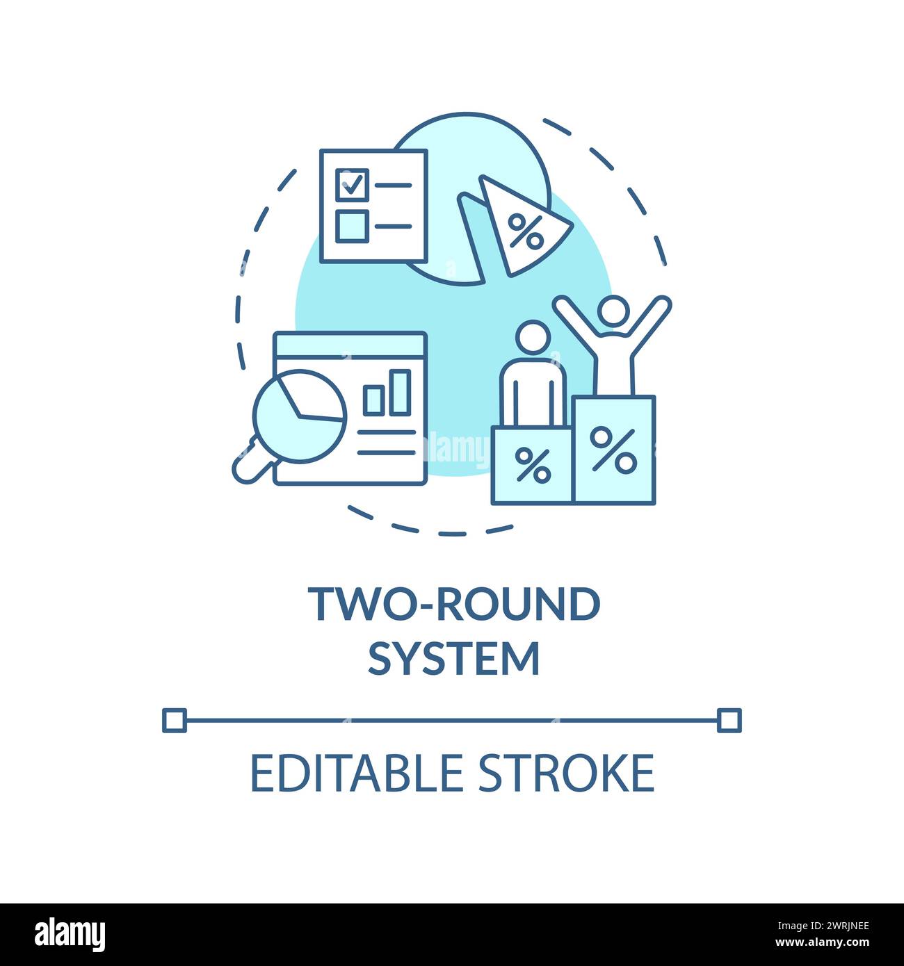 Two-round system soft blue concept icon Stock Vector Image & Art - Alamy