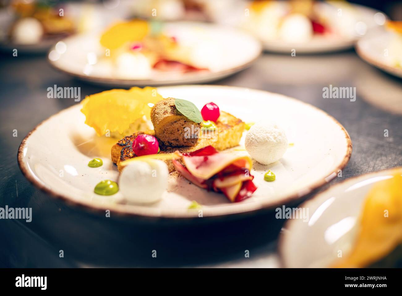Creative cuisine appetizer plate. Fine dining concept Stock Photo - Alamy