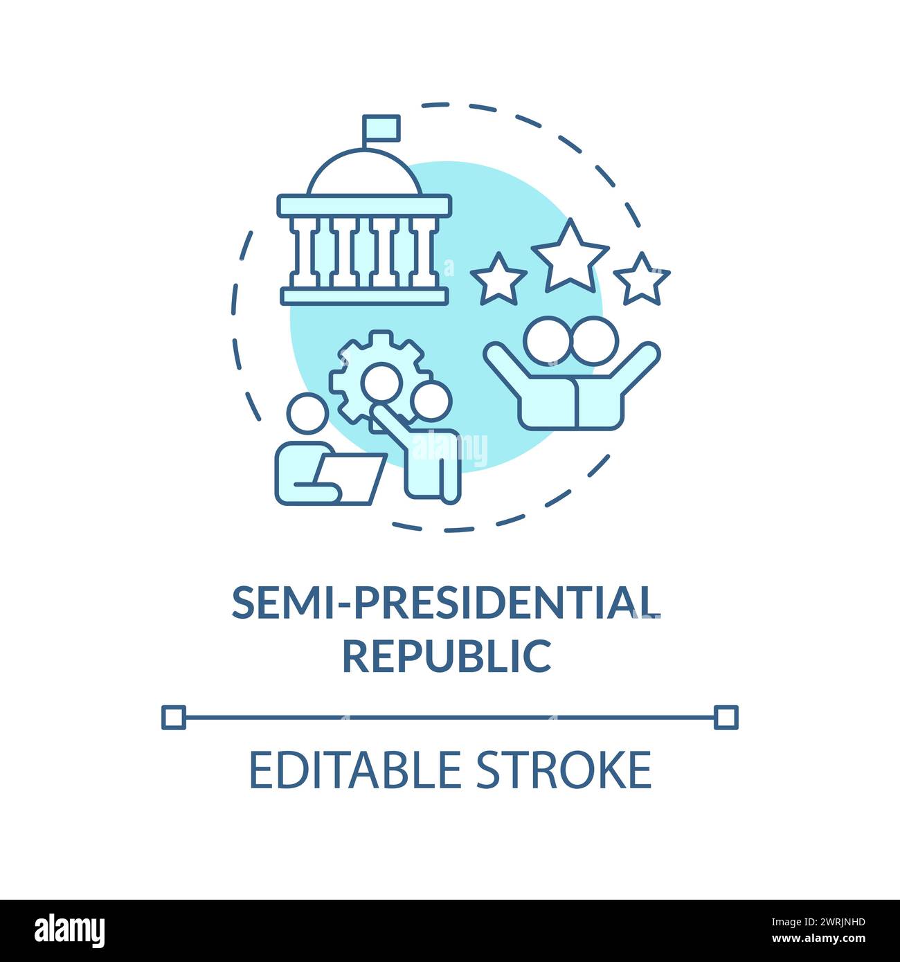 Semi-presidential republic soft blue concept icon Stock Vector Image ...