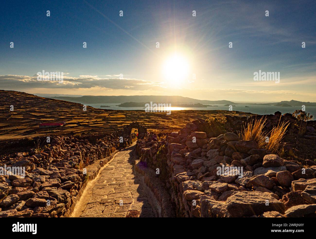 Amantani island, in Titicaca lake, Peru Stock Photo - Alamy