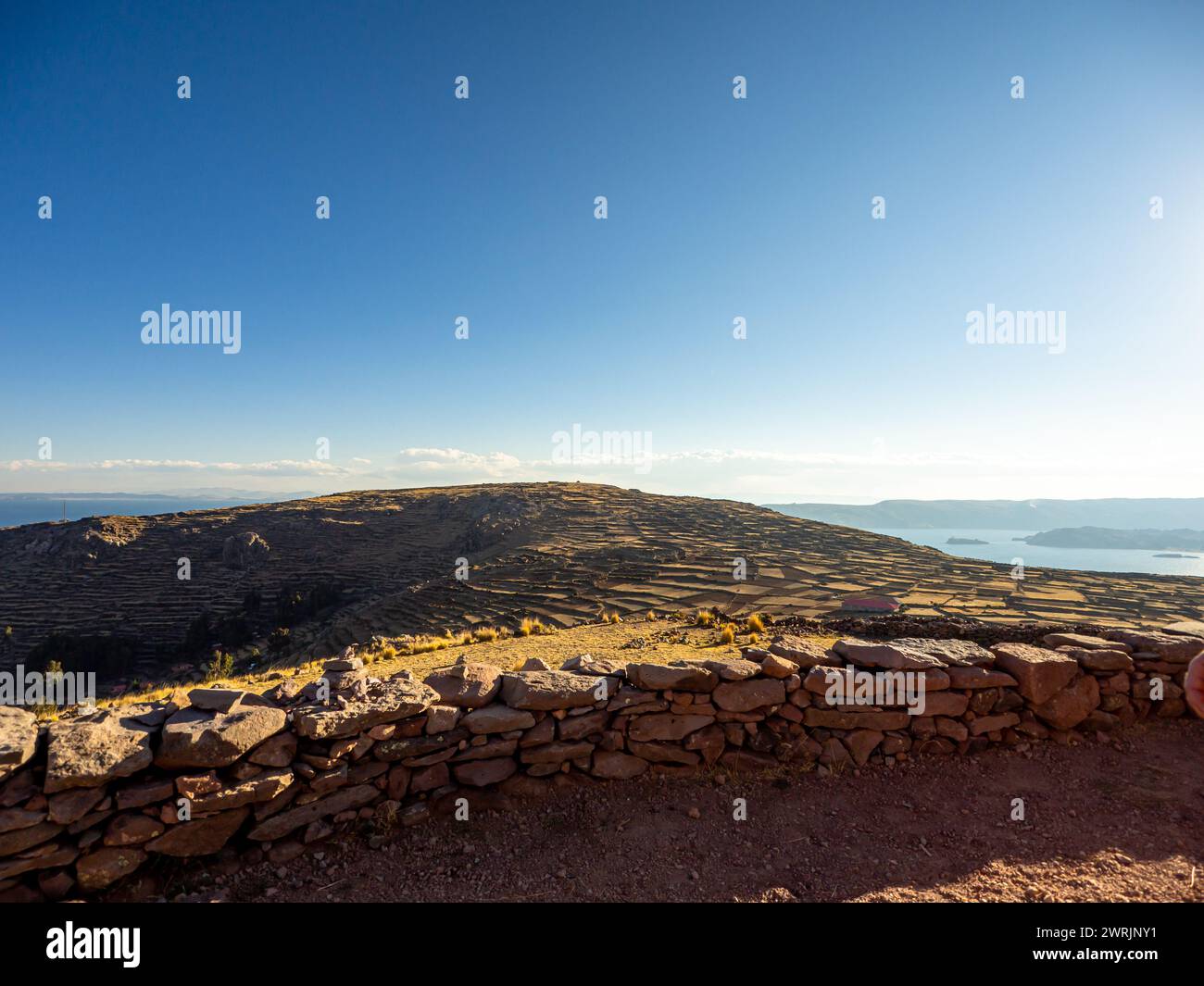 Amantani island, in Titicaca lake, Peru Stock Photo - Alamy