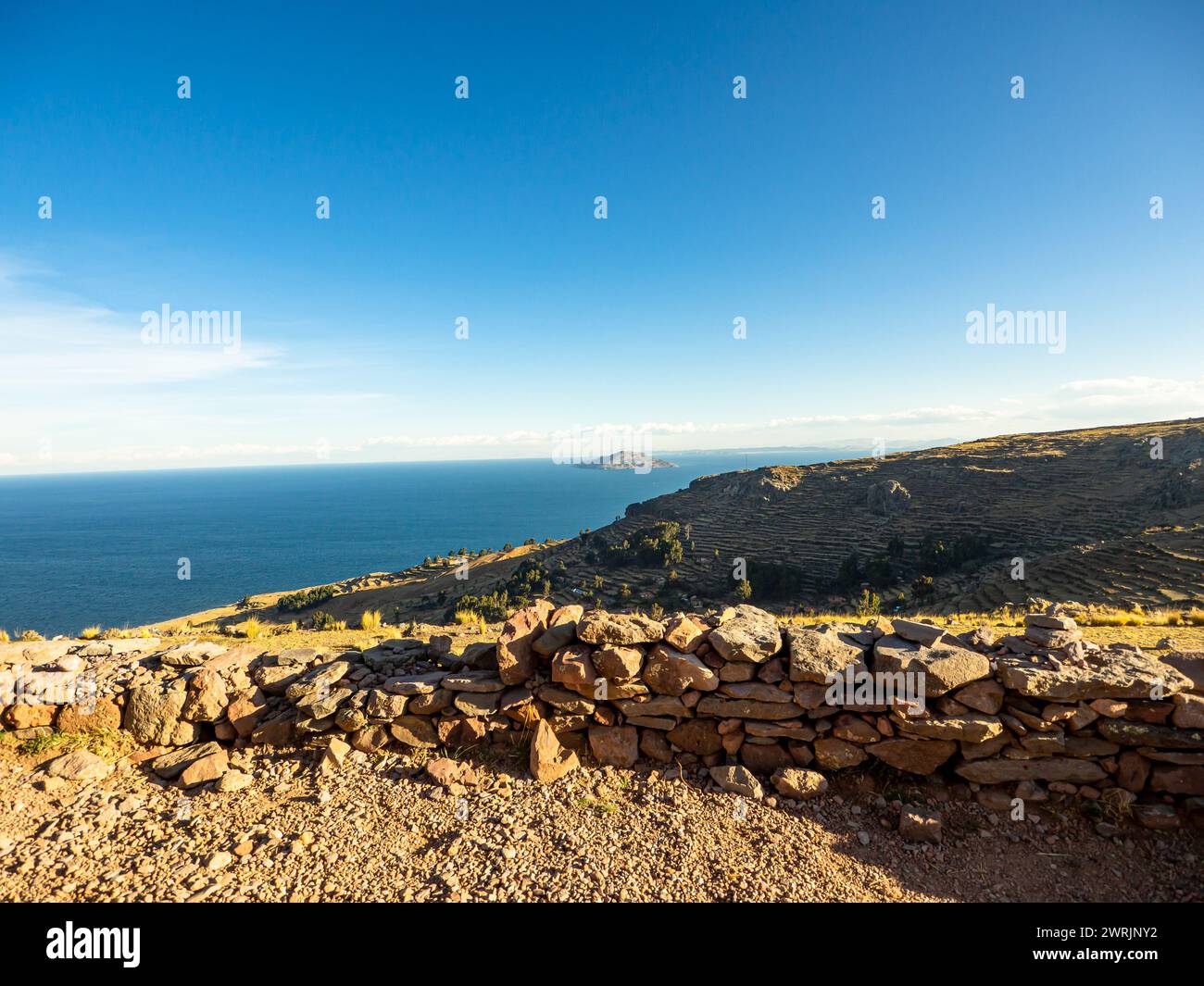 Amantani island, in Titicaca lake, Peru Stock Photo - Alamy