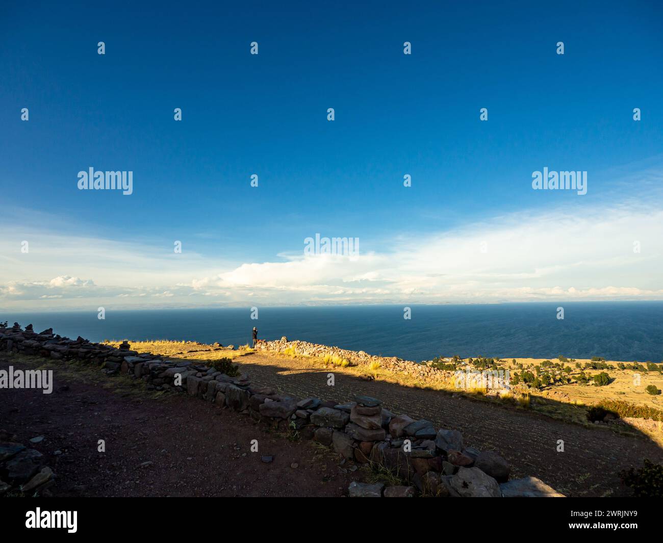 Amantani island, in Titicaca lake, Peru Stock Photo - Alamy