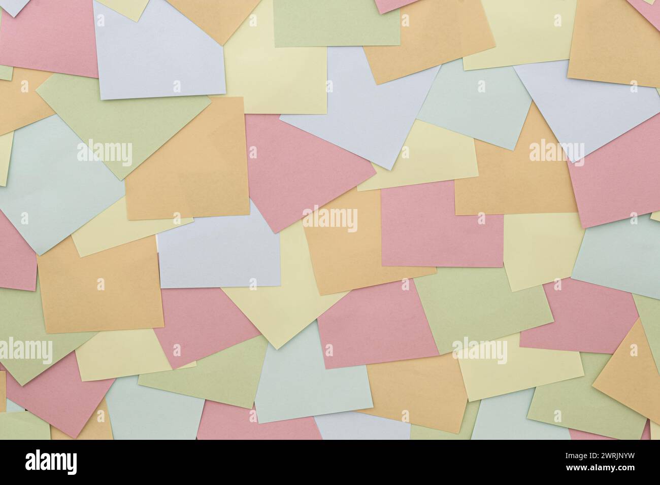 Colorful sticky notes on the board. Office work or reminder concepts ...