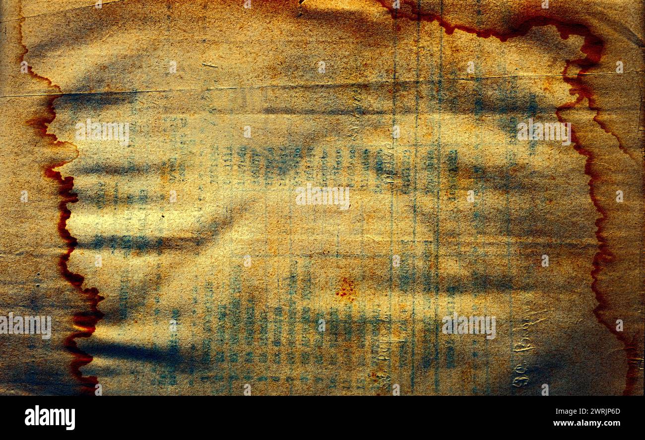 Old vintage discolored dirty graph recycled paper with natural fiber ...