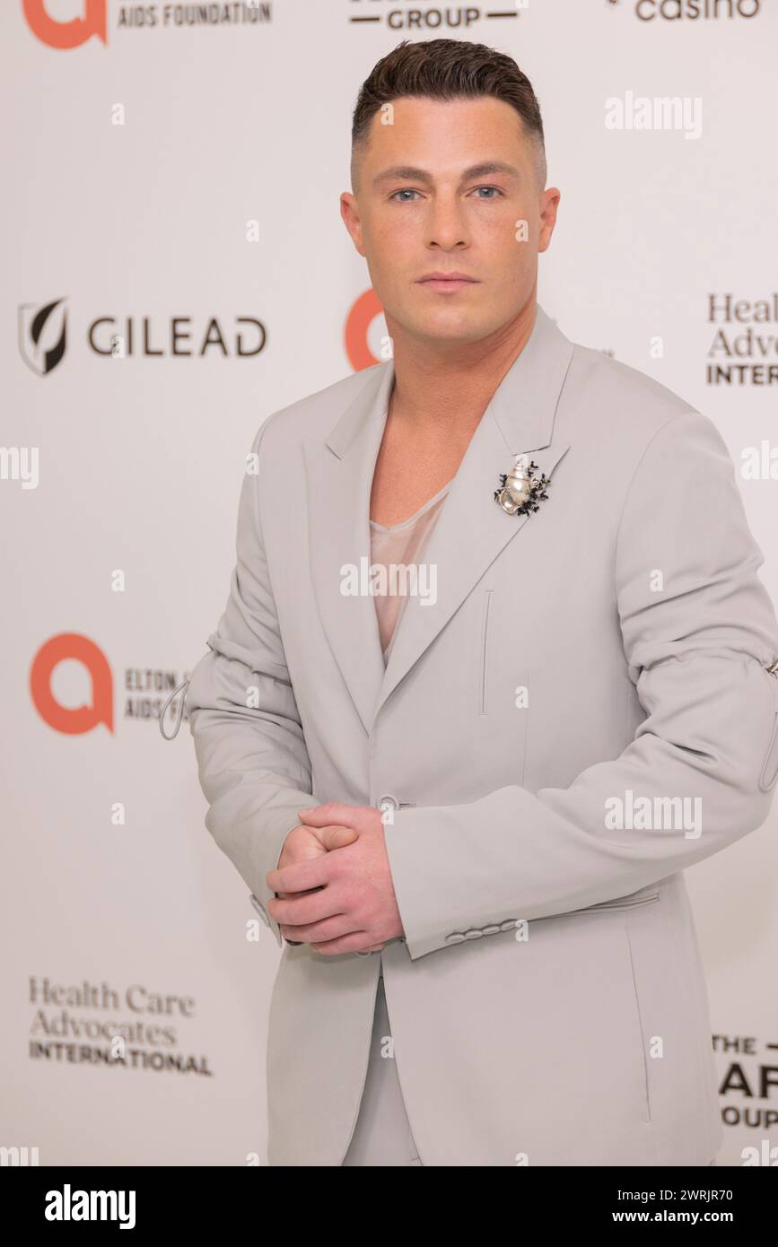 Colton Haynes arrives at the 32nd Annual Elton John AIDS Foundation ...
