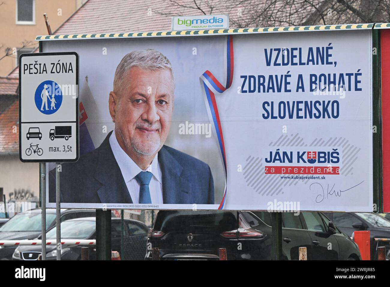 Billboard of presidential candidate Jan Kubis before the election of ...