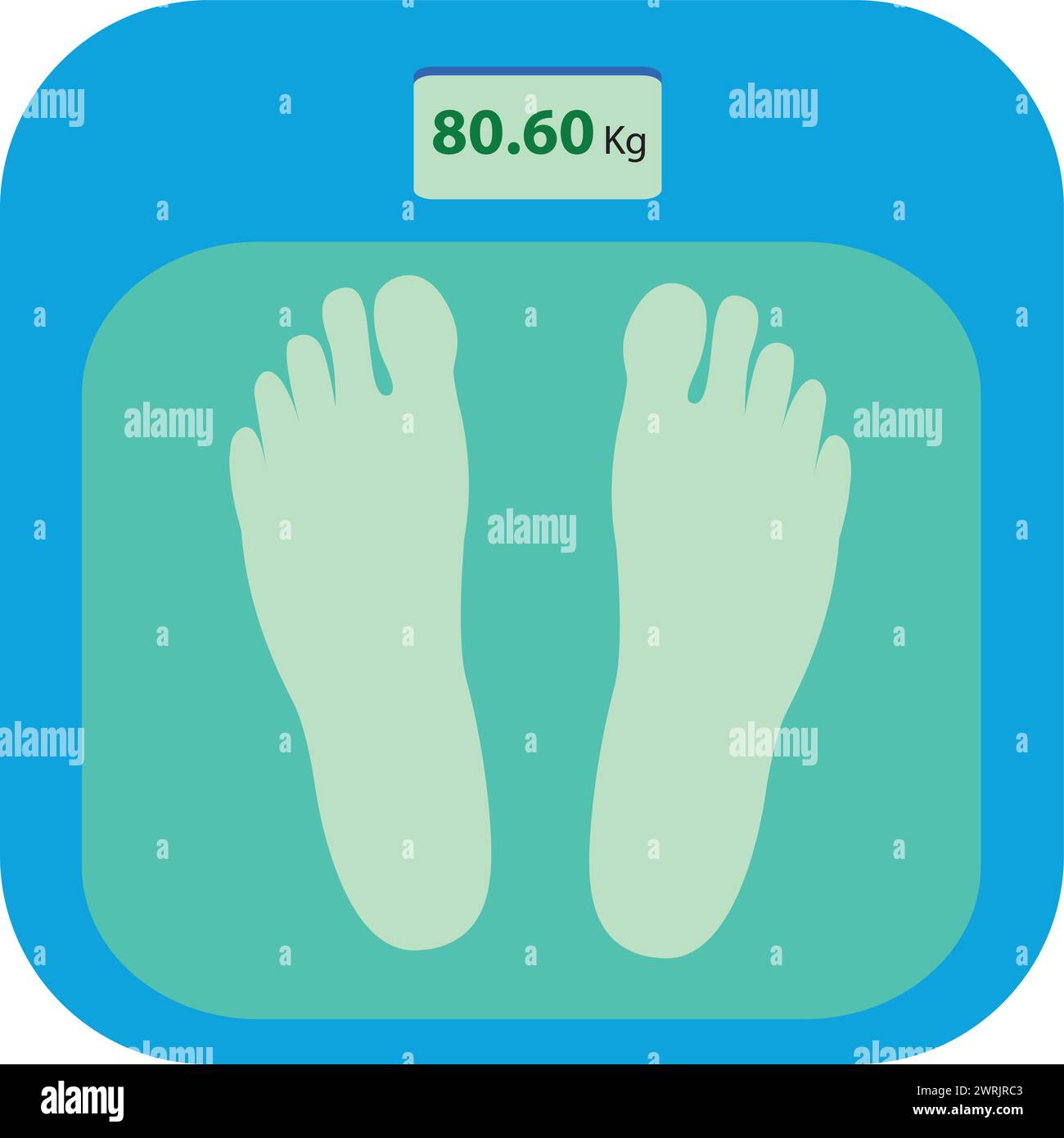 Woman on scales feet Stock Vector Images - Alamy