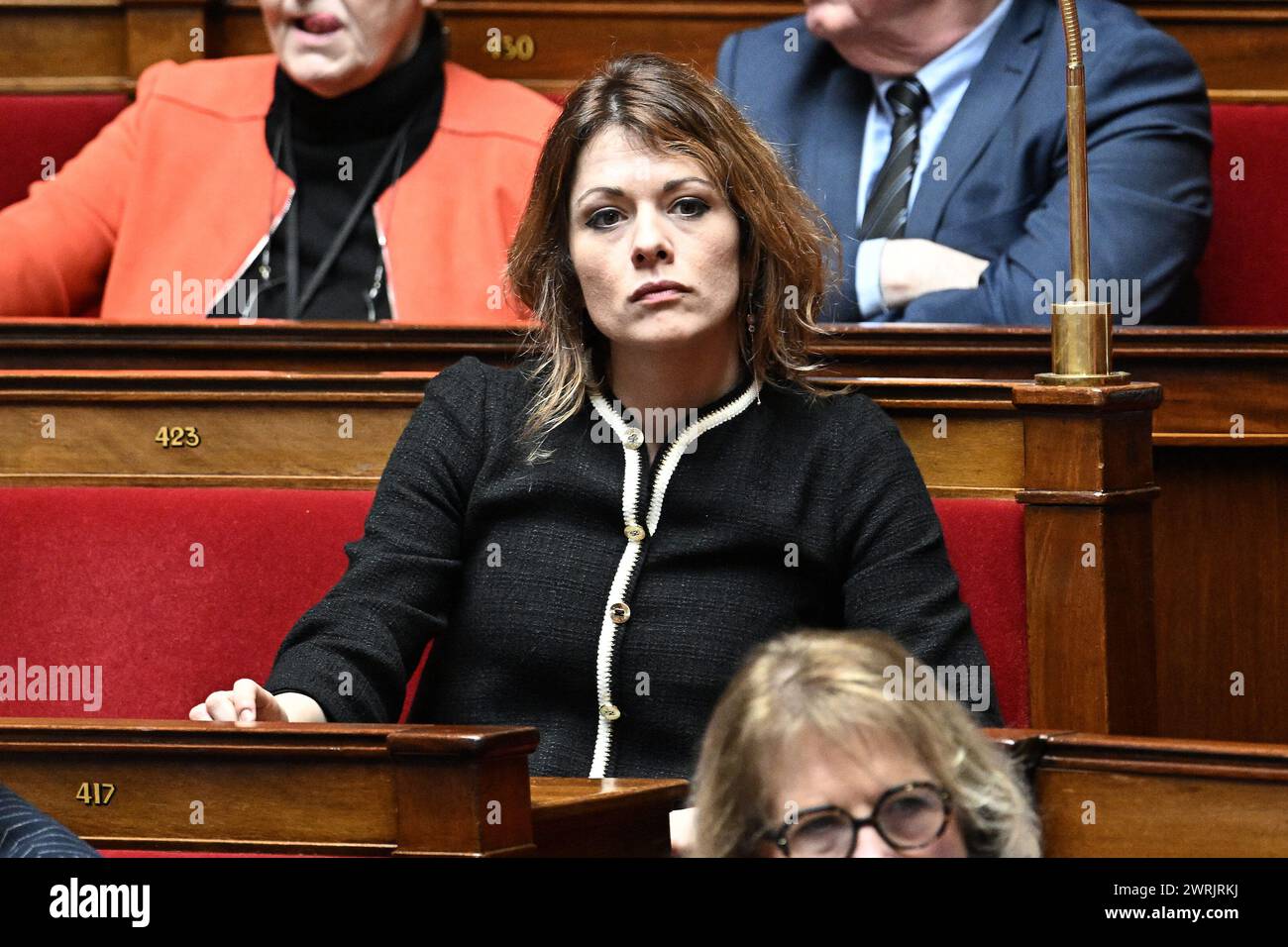 Paris, France. 13th Mar, 2024. Deputy, Maud Bregeon attends a session ...