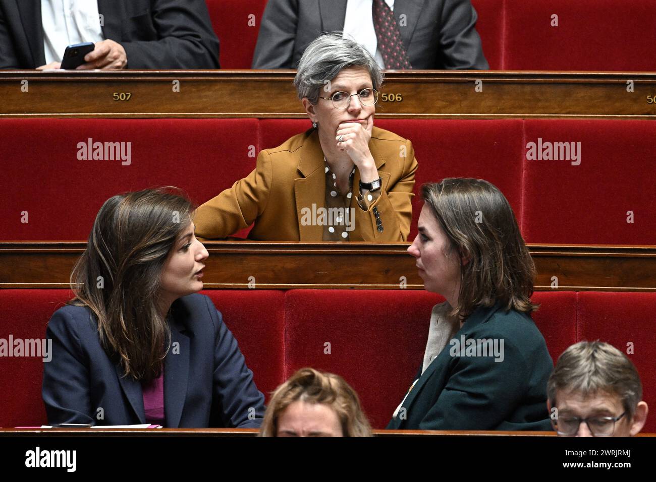 Paris, France. 13th Mar, 2024. Deputies, Sandrine Rousseau, Marie ...