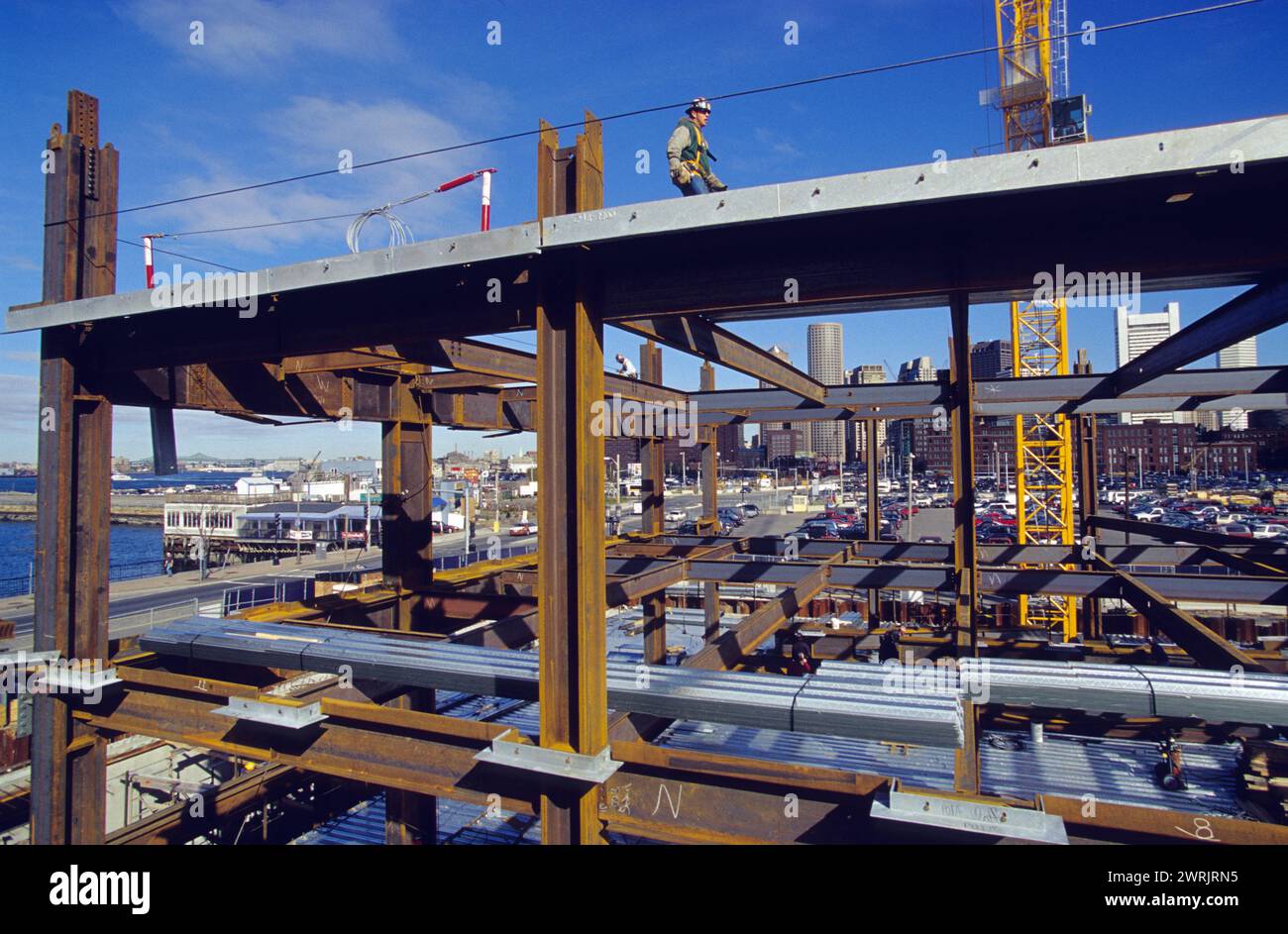 usa rhode island providence building mall skeleton fixing steel piles ...