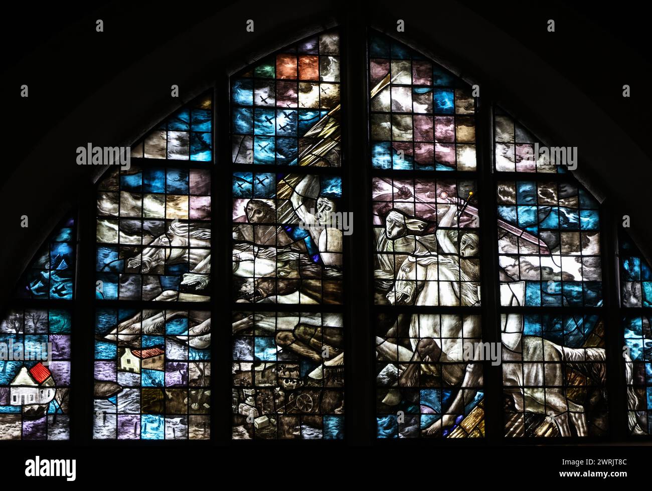 Gouda, the Nehterlands - April 20, 2023: The Stained glass number 28a ...