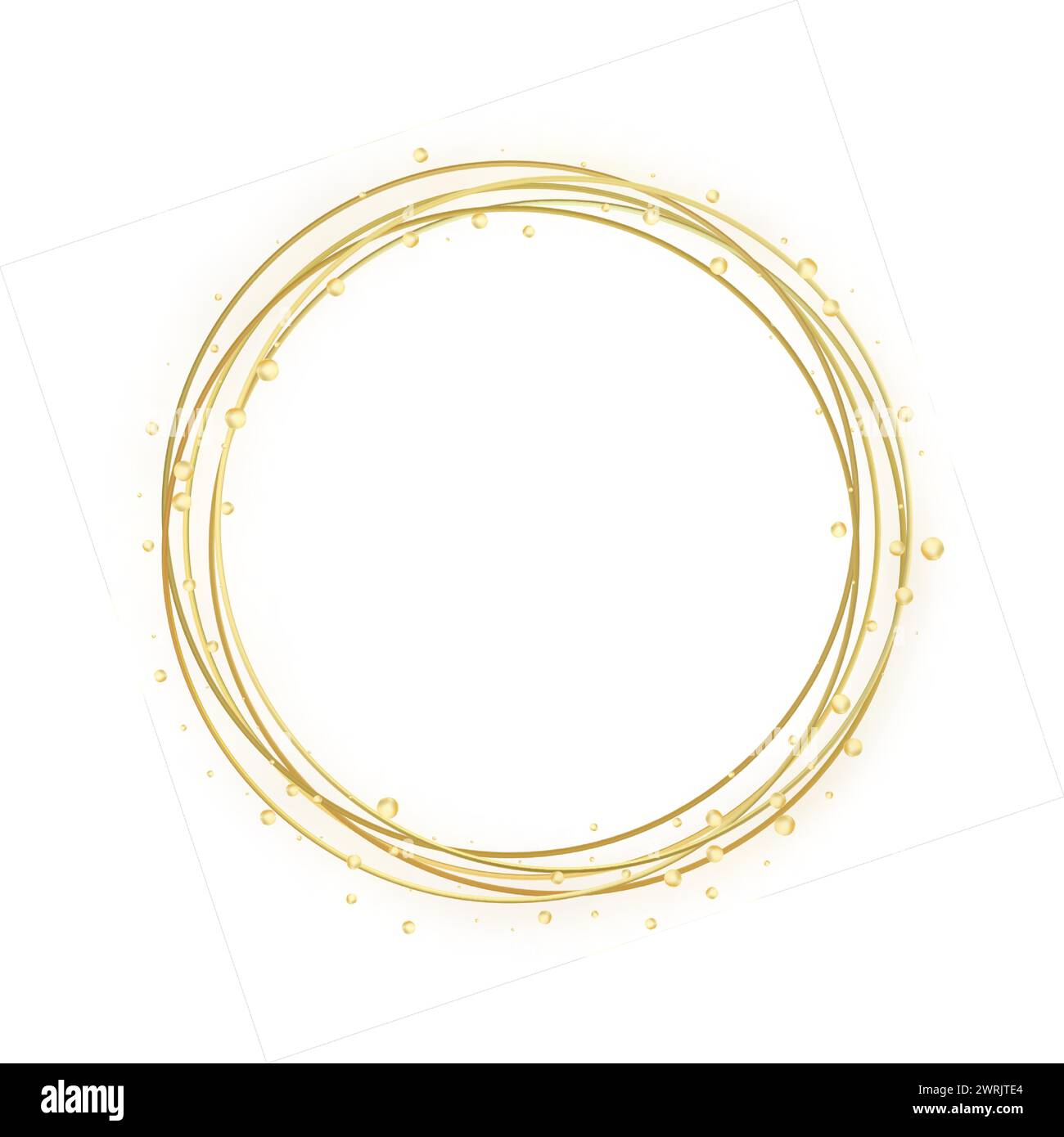 Gold thin round glitter frame. Golden luxury metallic border Stock ...