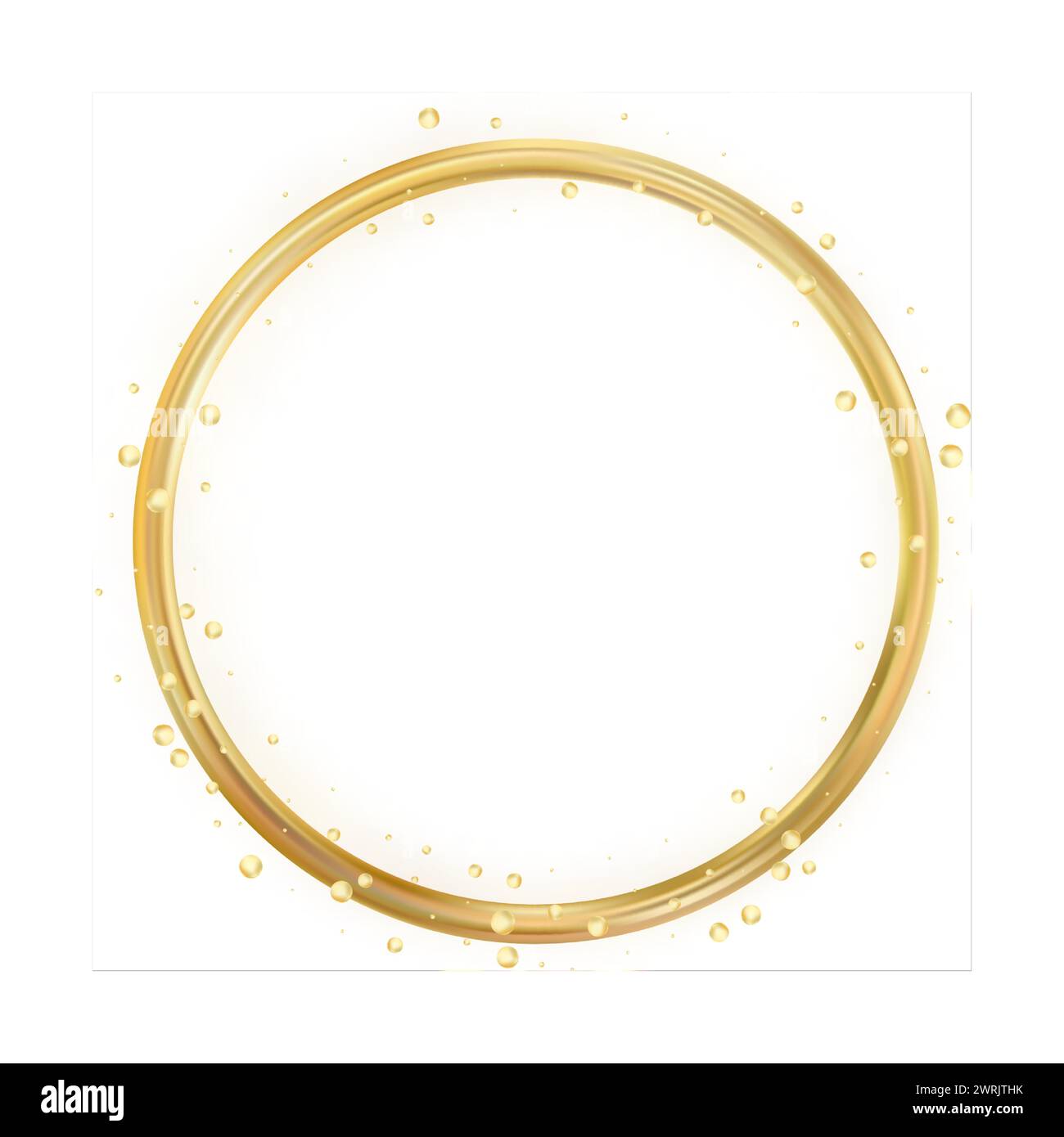 Gold thin round glitter frame. Golden luxury metallic border Stock ...