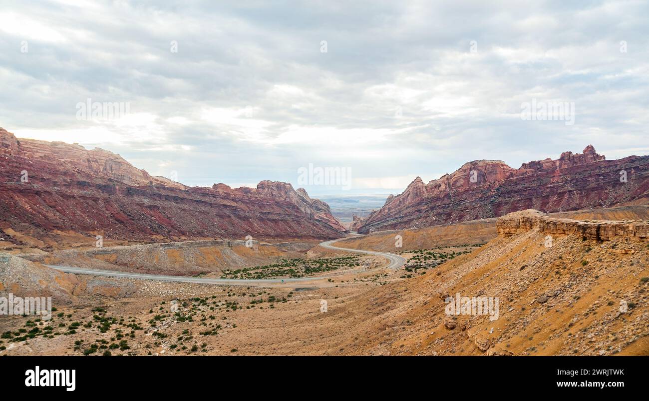 The Spotted Wolf Canyon View along I-70 in central Utah, USA Stock ...