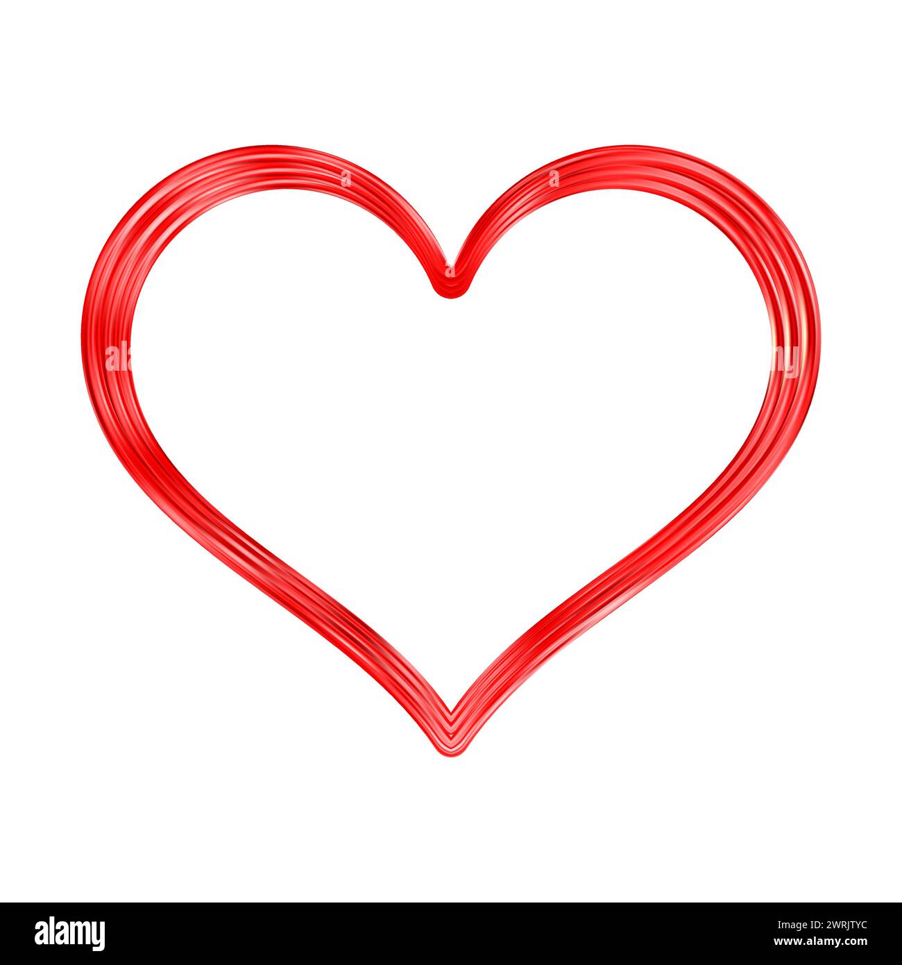 Thin gold heart frame. Golden realistic heart border. Luxury symbol of ...