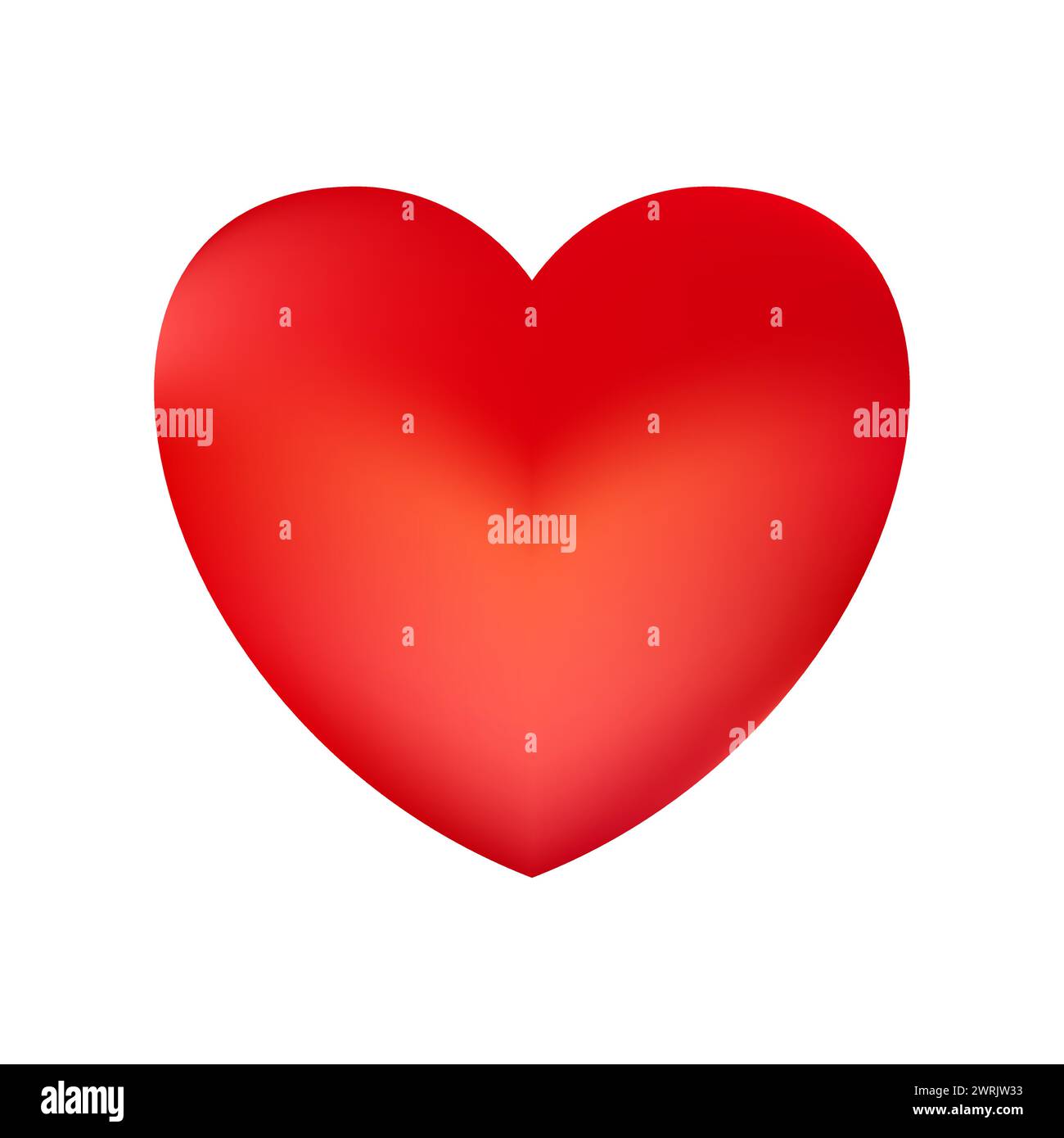 Red realistic heart icon on white background. 3d vector illustration Stock Vector Image & Art ...