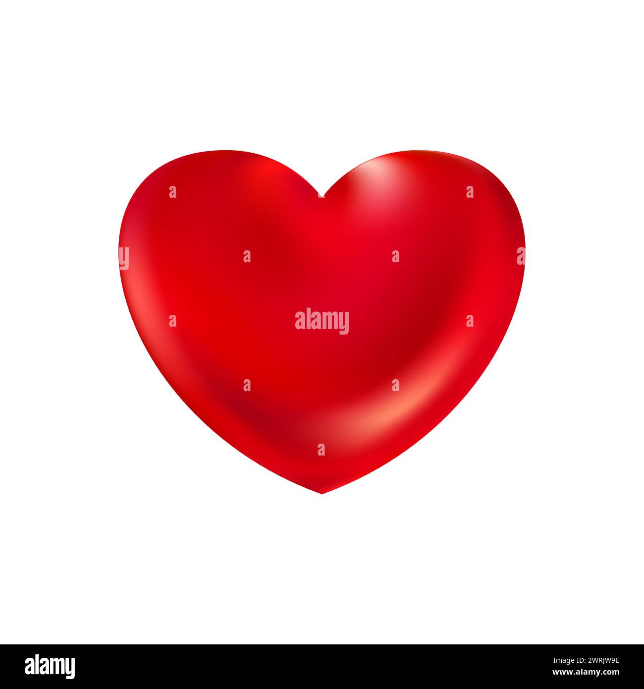 Red realistic heart icon on white background. 3d vector illustration Stock Vector Image & Art ...
