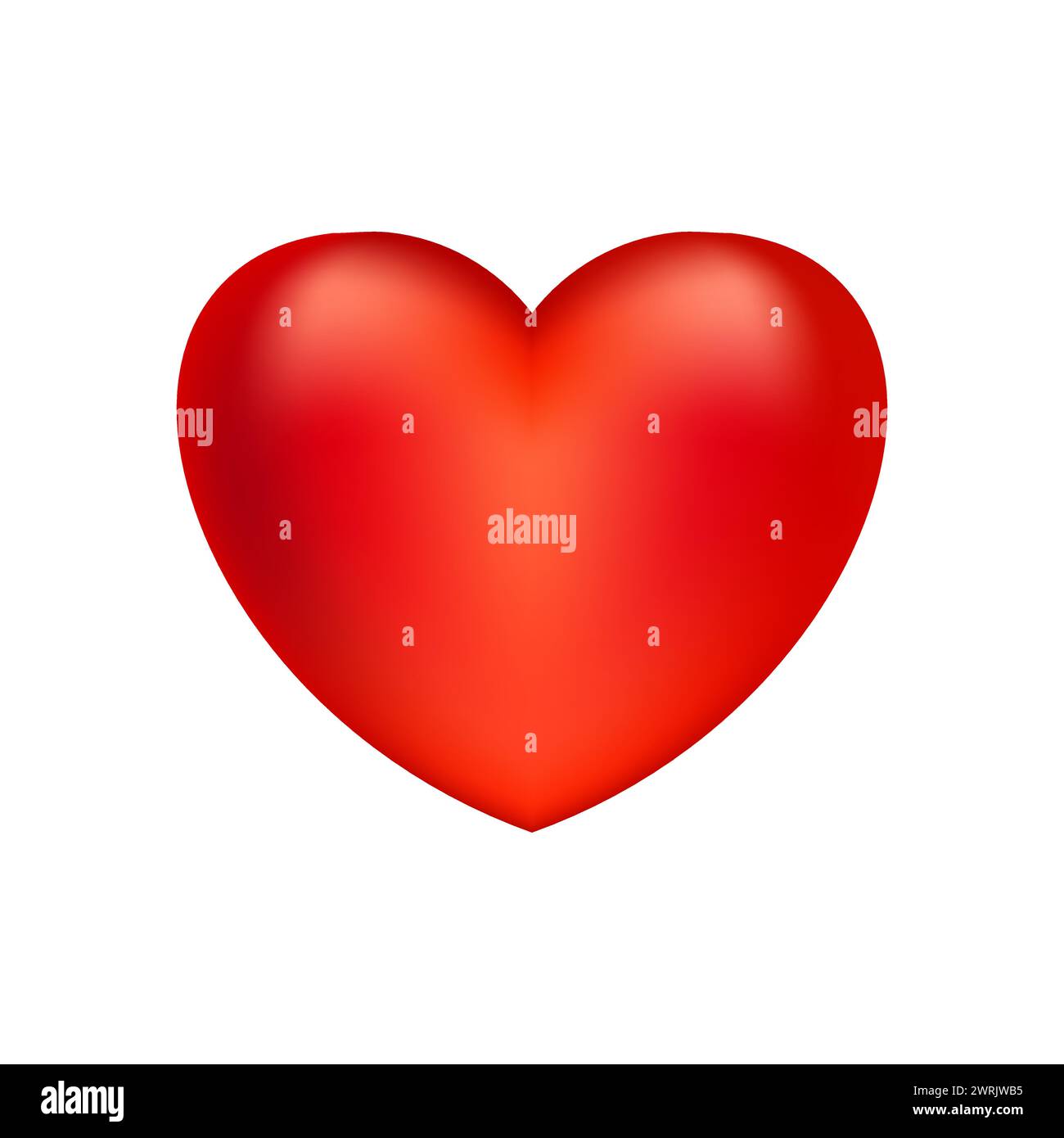 Red realistic heart icon on white background. 3d vector illustration Stock Vector Image & Art ...