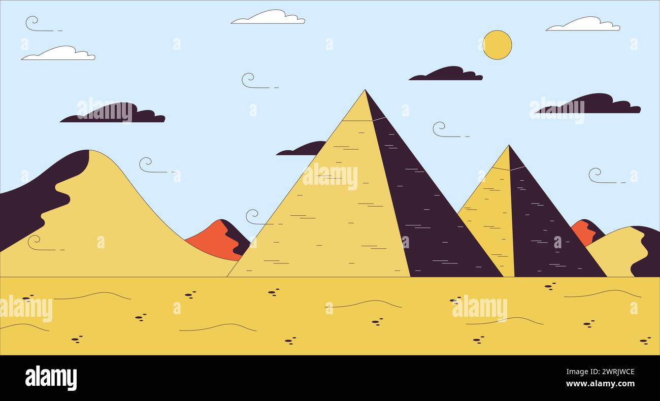 Egypt pyramids cartoon flat illustration Stock Vector Image & Art - Alamy