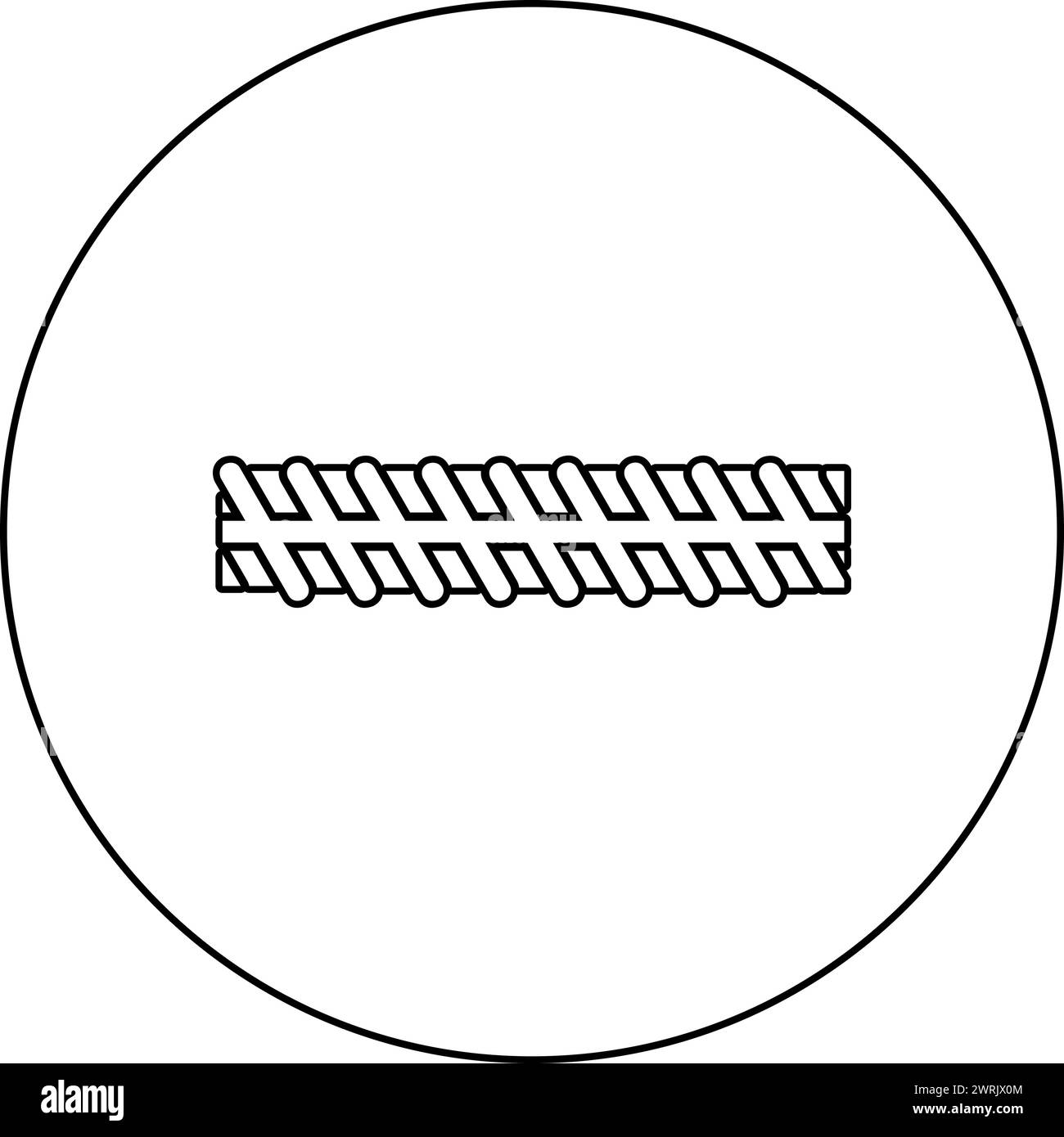 Reinforcement rebar icon in circle round black color vector ...