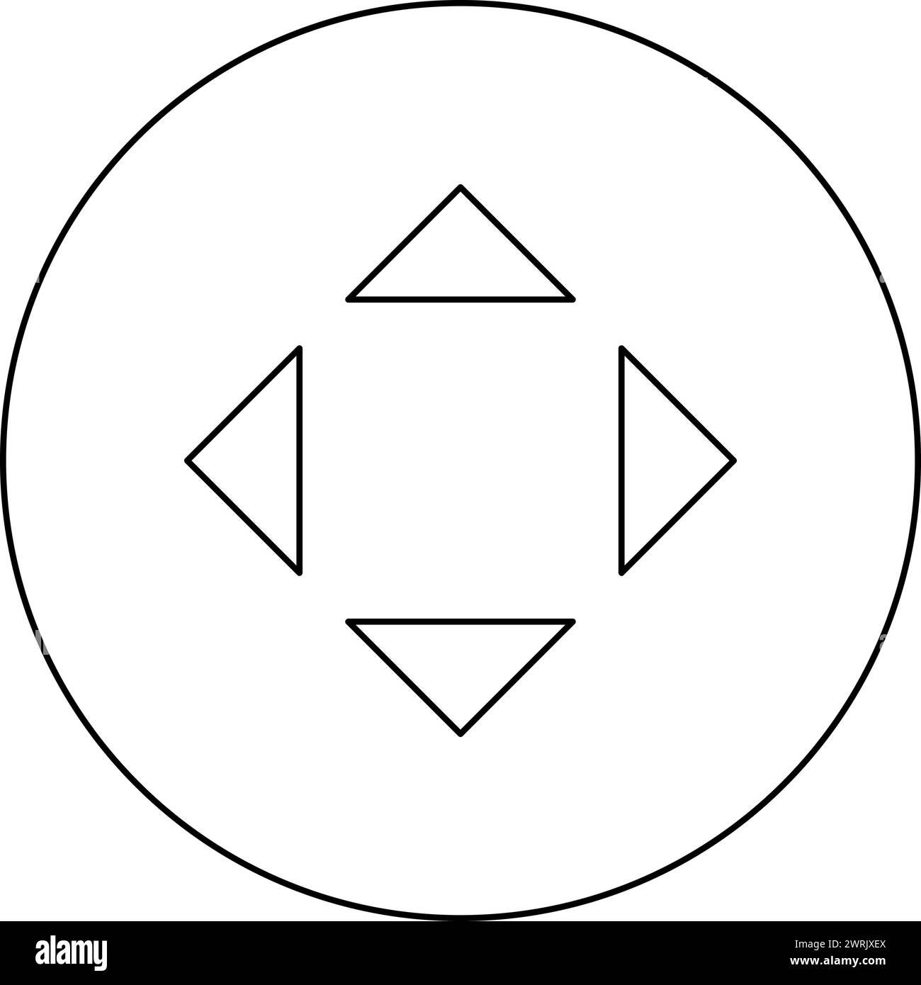 Four arrows pointing from the center symbol location icon in circle ...