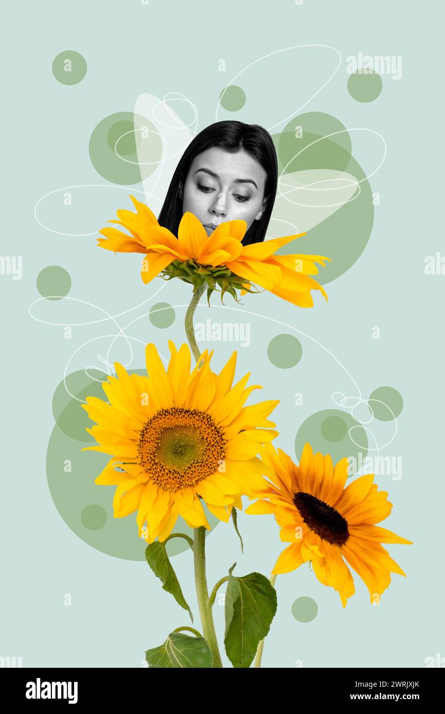 3D photo collage trend artwork sketch abstract image of black white ...